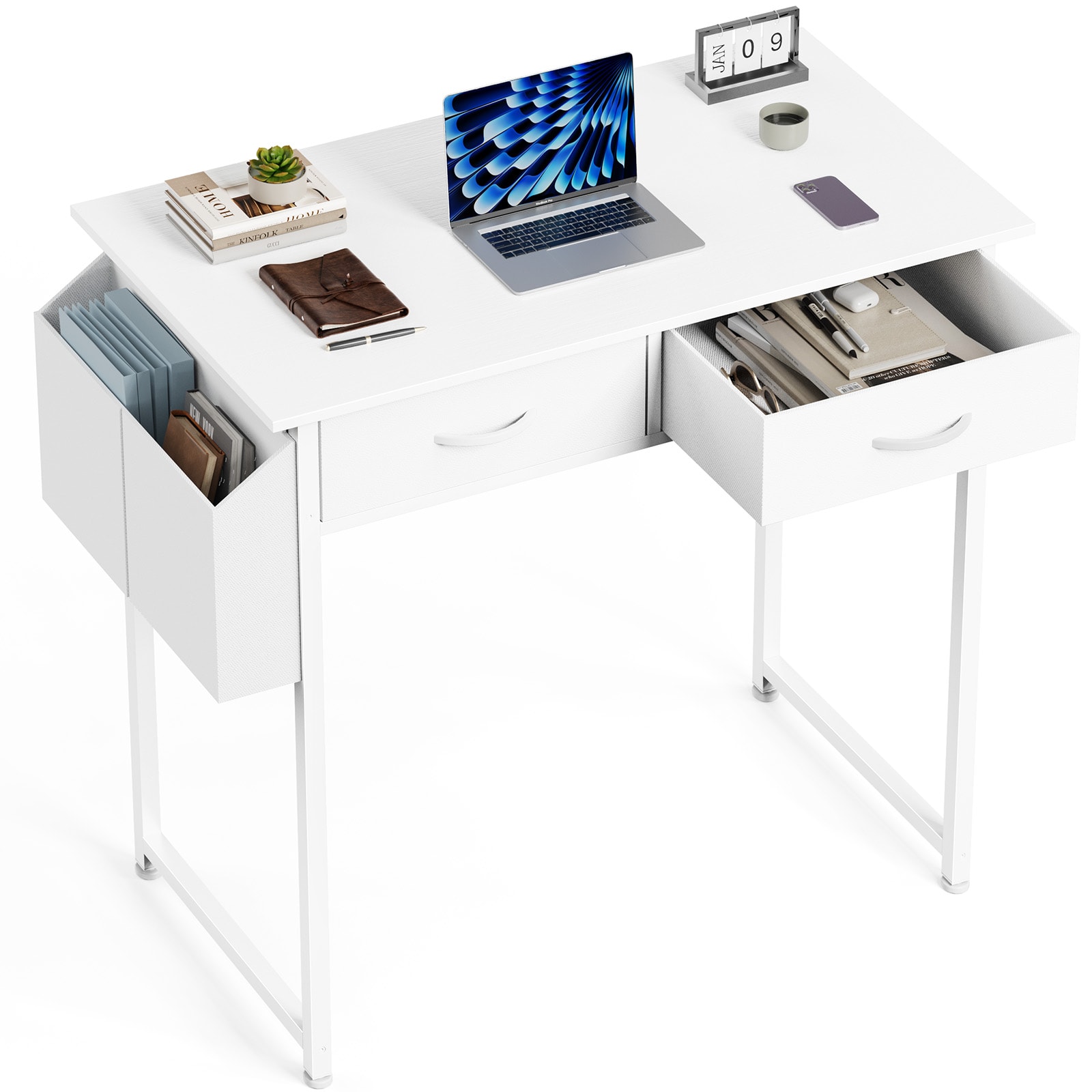 Wooakway 32 Inch Small Home Office Bedroom Computer Desk Writing Study ...