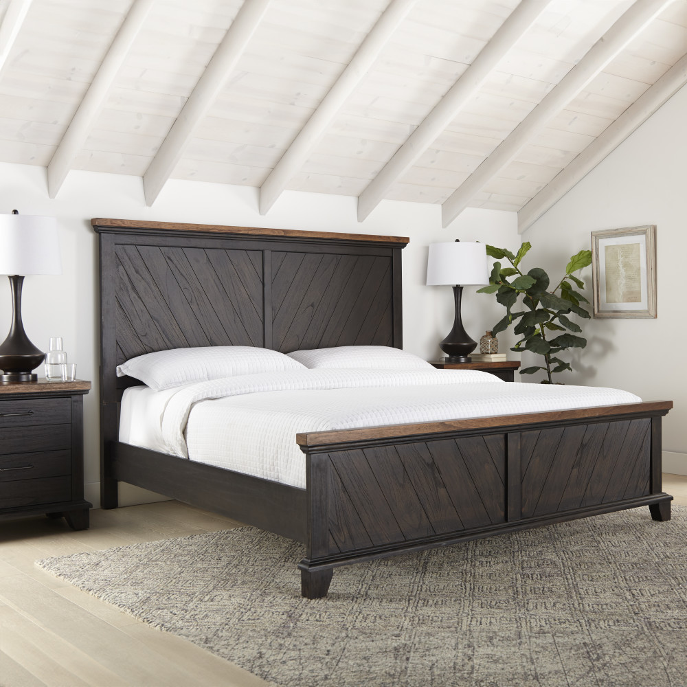 Steve Silver Queen Sable Brown Wood Panel Bed with Headboard in the ...