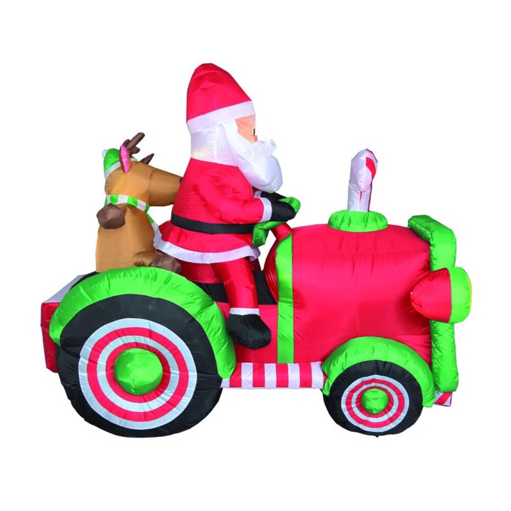 Celebrations Santa With Tractor 6 ft. Inflatable in the Christmas ...