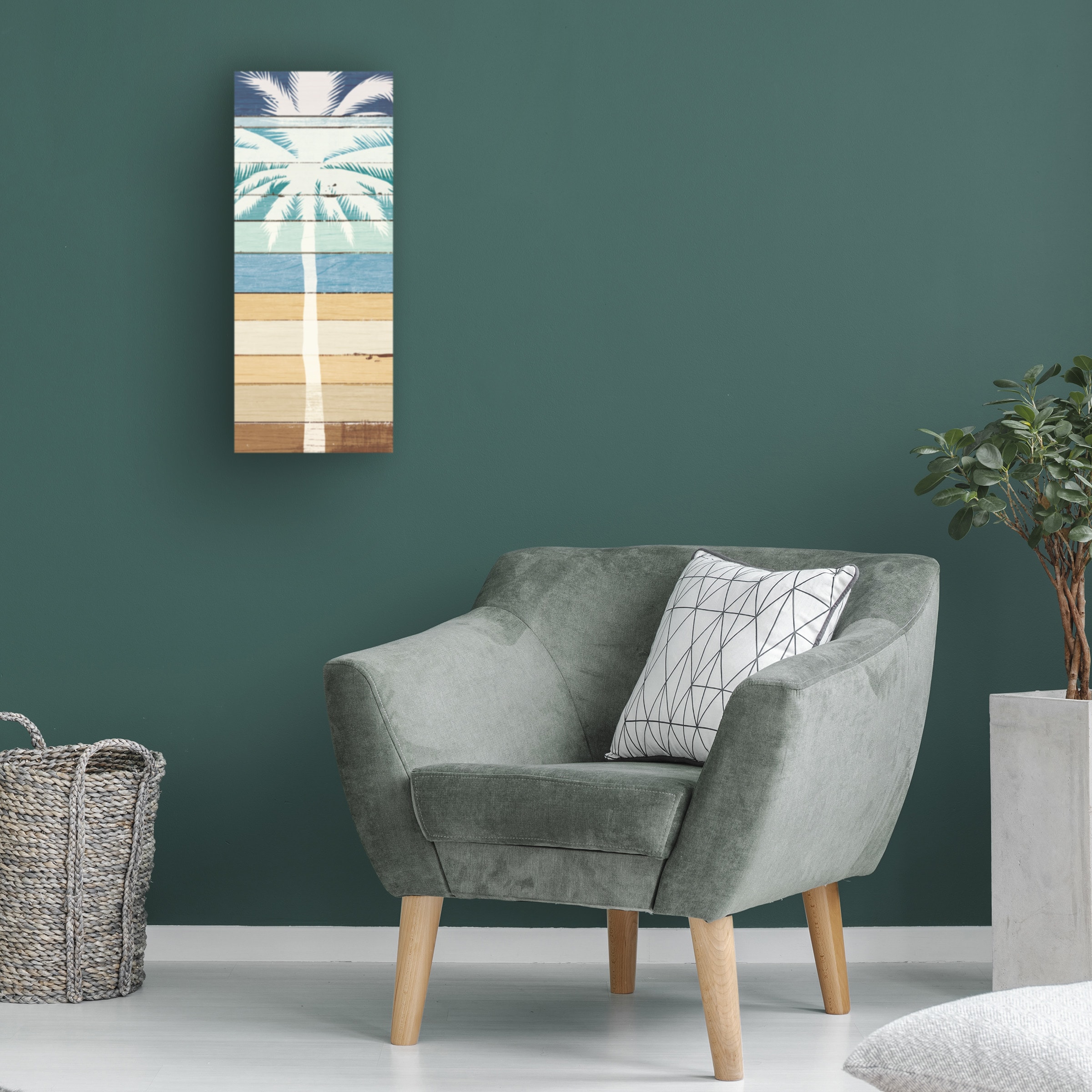 Trademark Fine Art Michael Mullan Beachscape Palms Iv Canvas Art in the ...