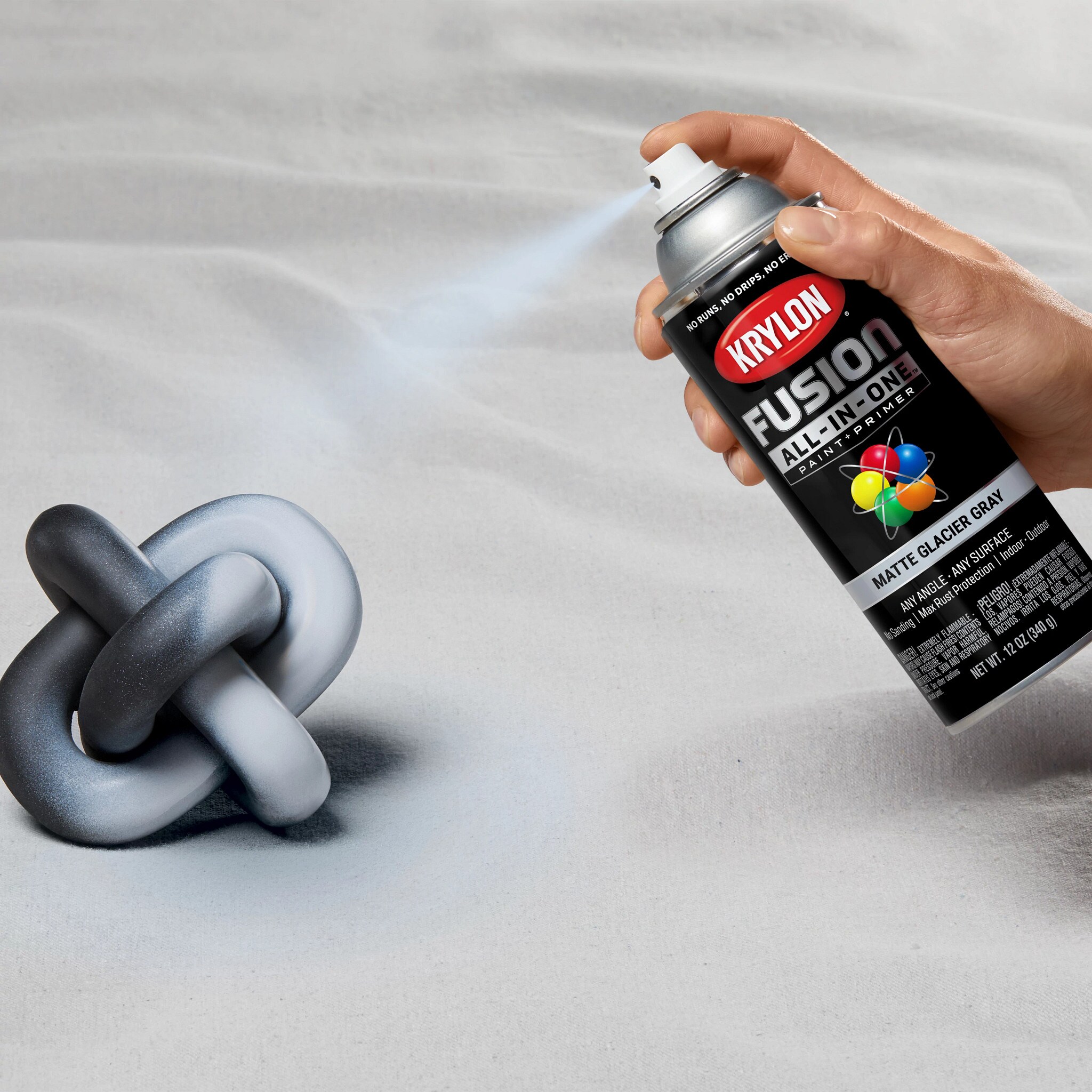 Krylon FUSION ALL-IN-ONE Matte Glacier Gray Spray Paint and Primer In ...