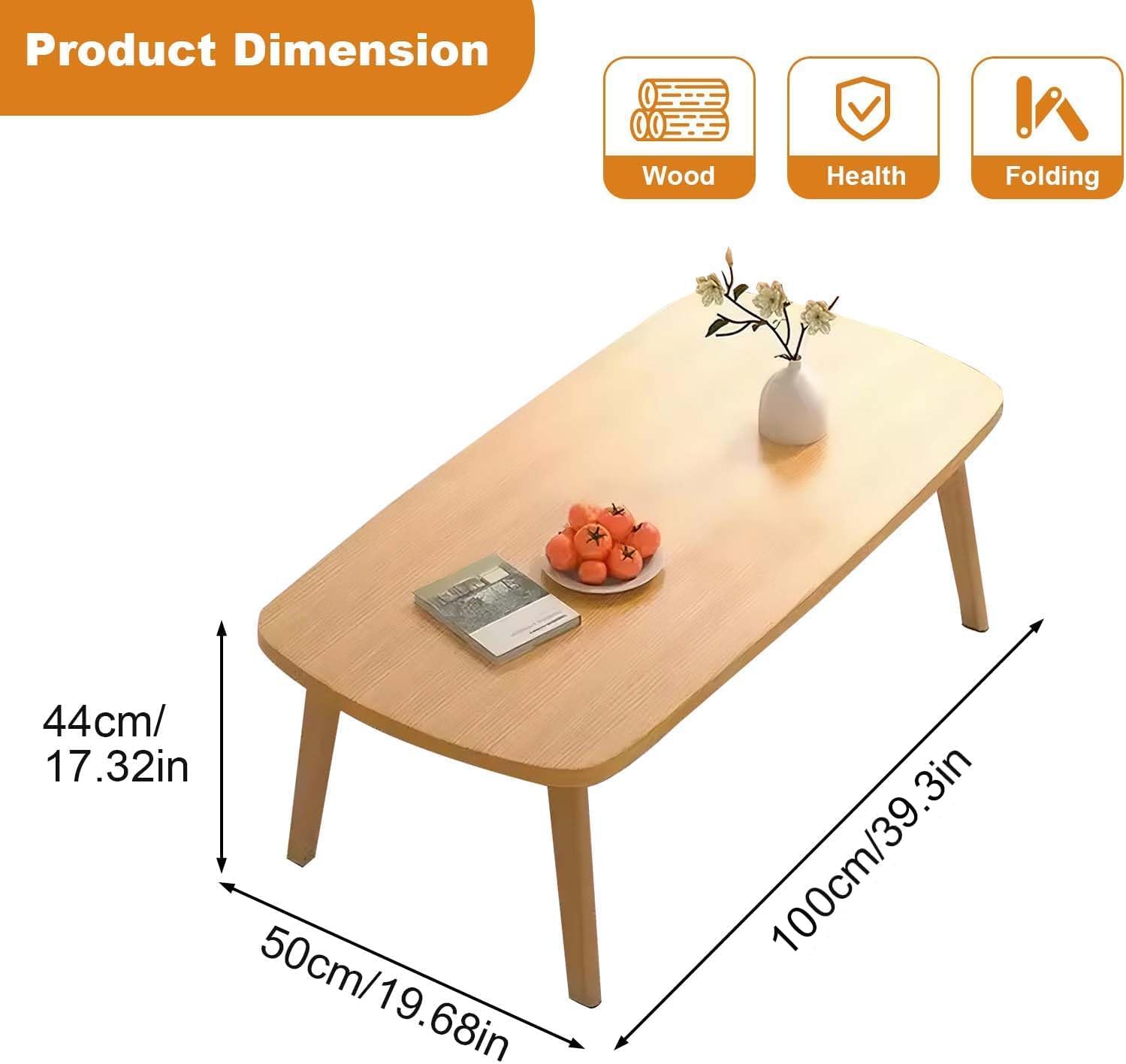 Garvee 39.4 in Wooden Folding Coffee Table/ Laptop Table Low Study ...