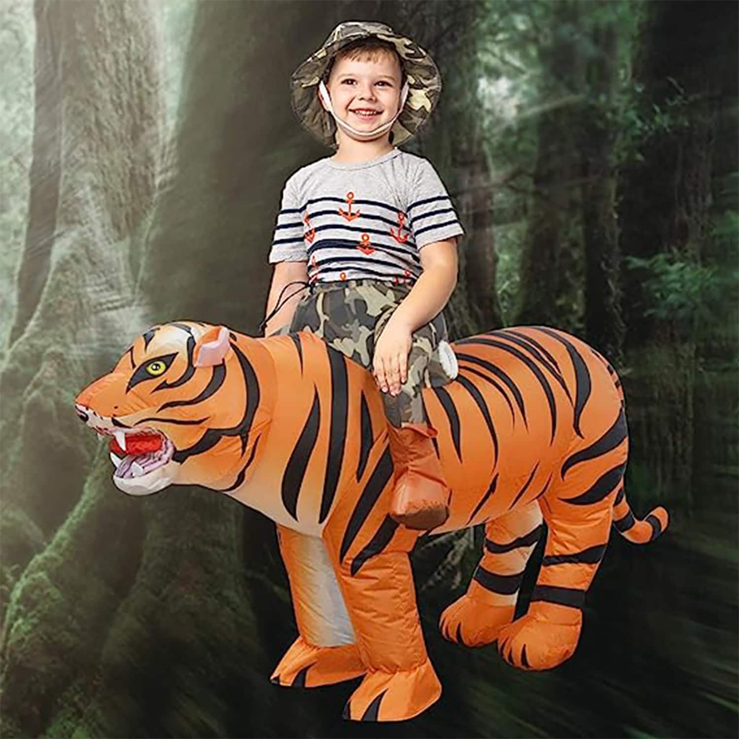 GOOSH GOOSH 55inch Inflatable Tiger Costume for Kids Halloween Costumes ...