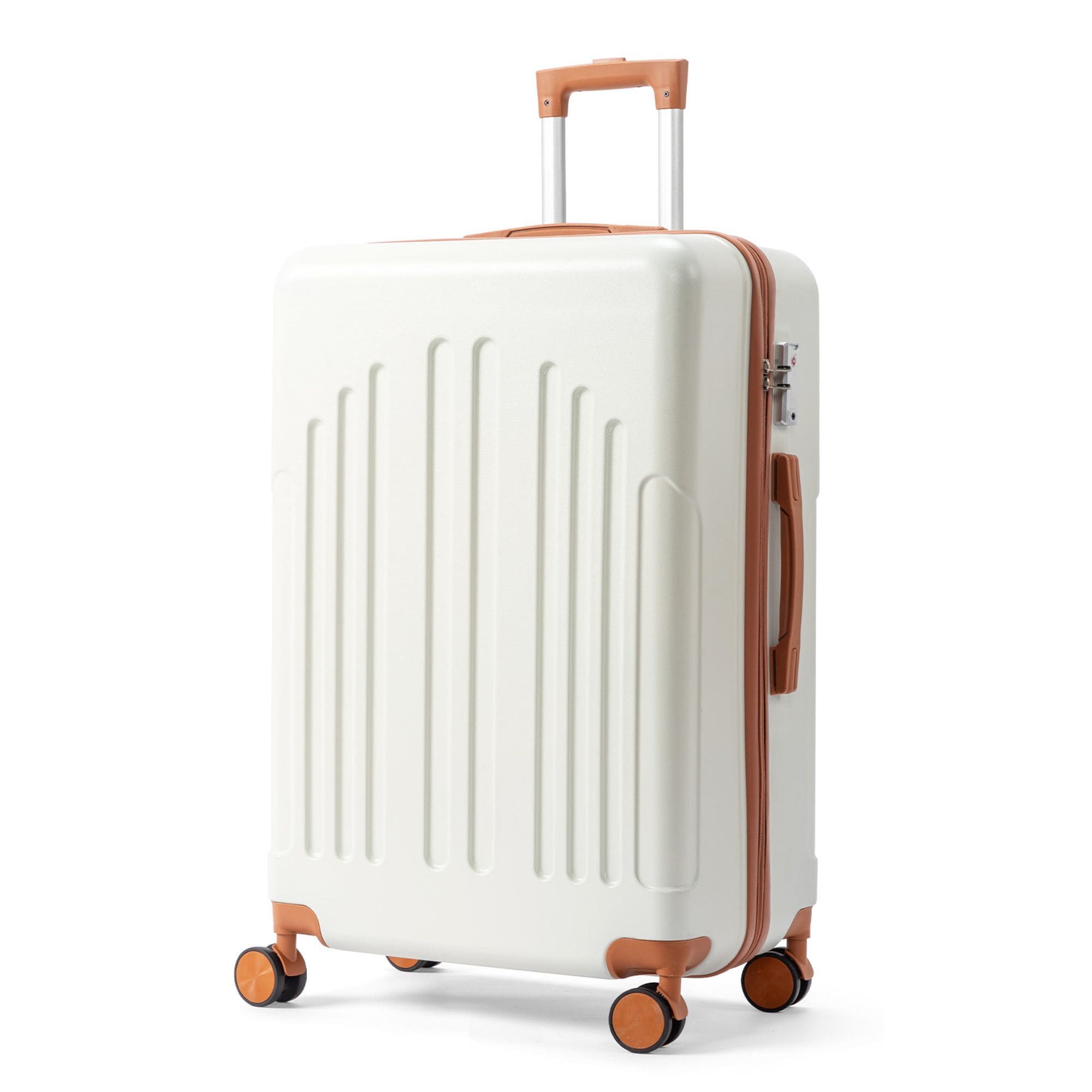 Winado 28 inches Hardside Checked Luggage with TSA Lock Curved Vertical ...