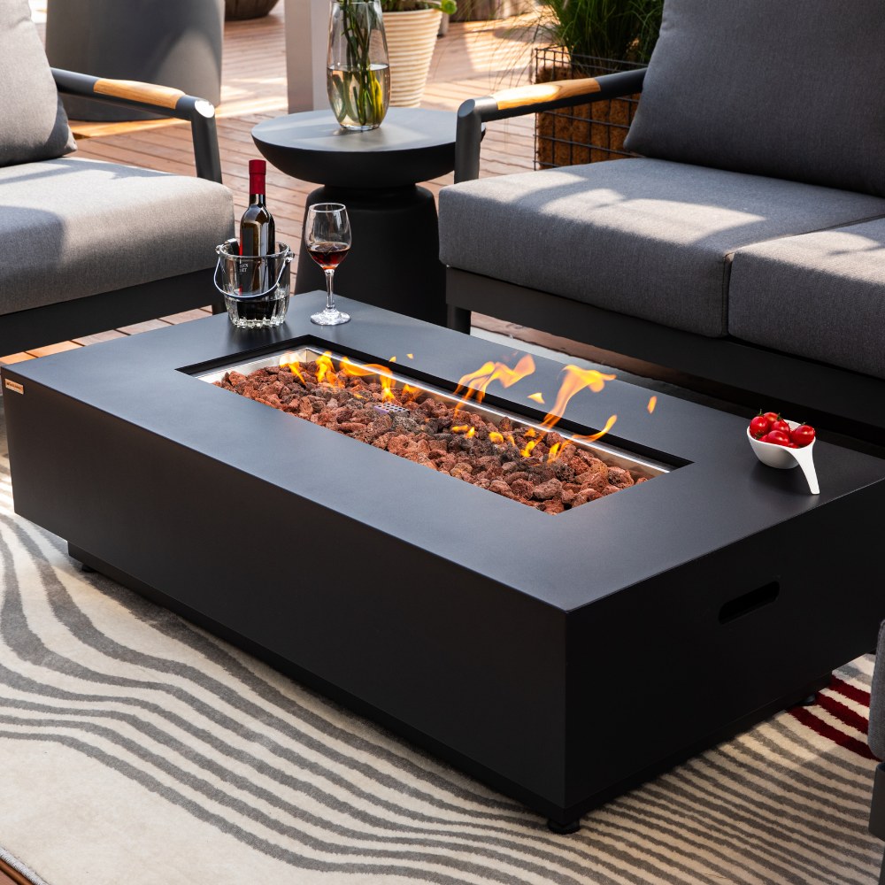 Sol Living 50000 -BTU Black - Rectangle - 50" x 26" Steel Liquid ...