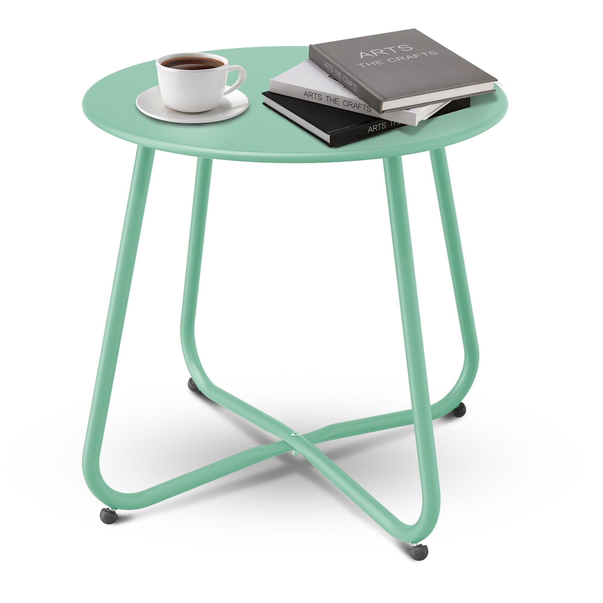 Yardgrace Outdoor Side Table 18-inch Round End Table Accent Table for ...