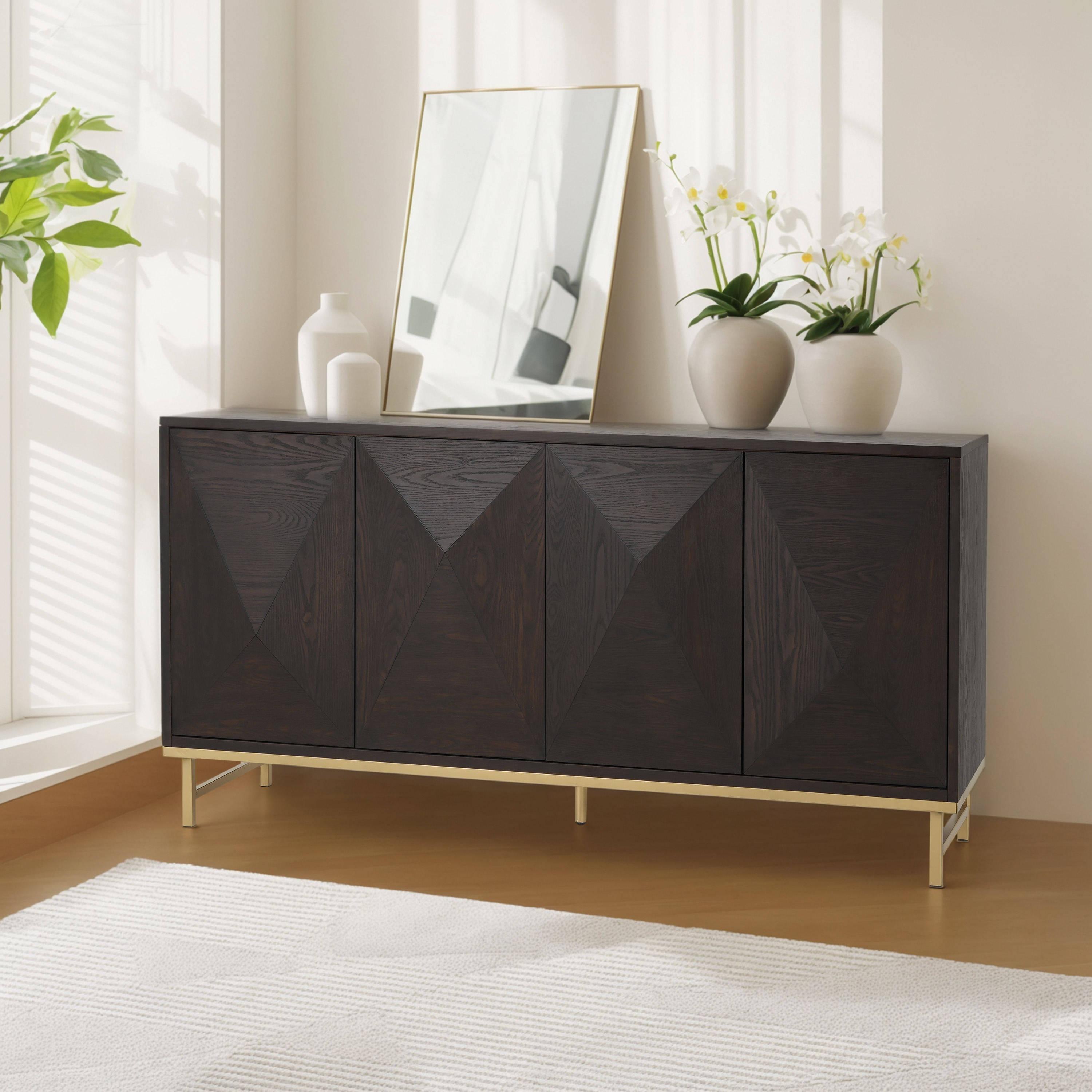 Christopher Knight Home Travis 60-inch Sideboard Buffet Cabinet with ...