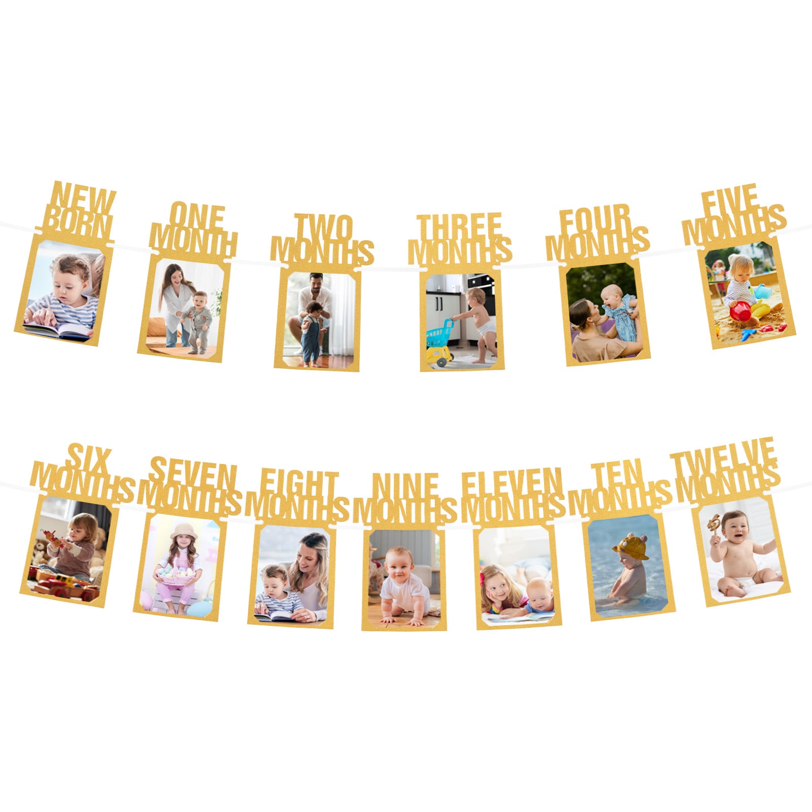 Unique Bargains 1st Birthday Photo Banner From 1 To 12 Months First ...
