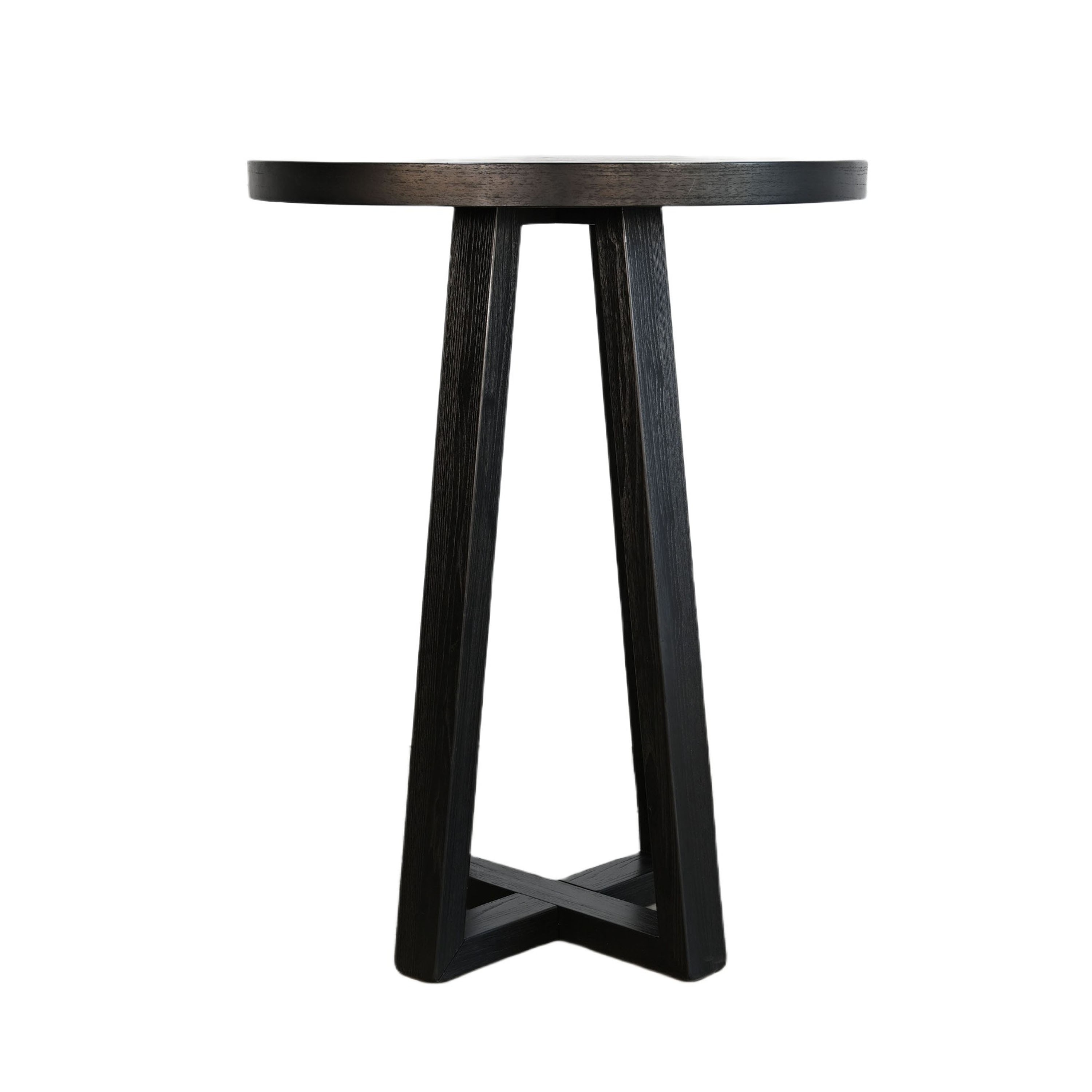 Benzara Mika Bar Table Round Top Criss Cross Base Umbra Black Wood 32 ...