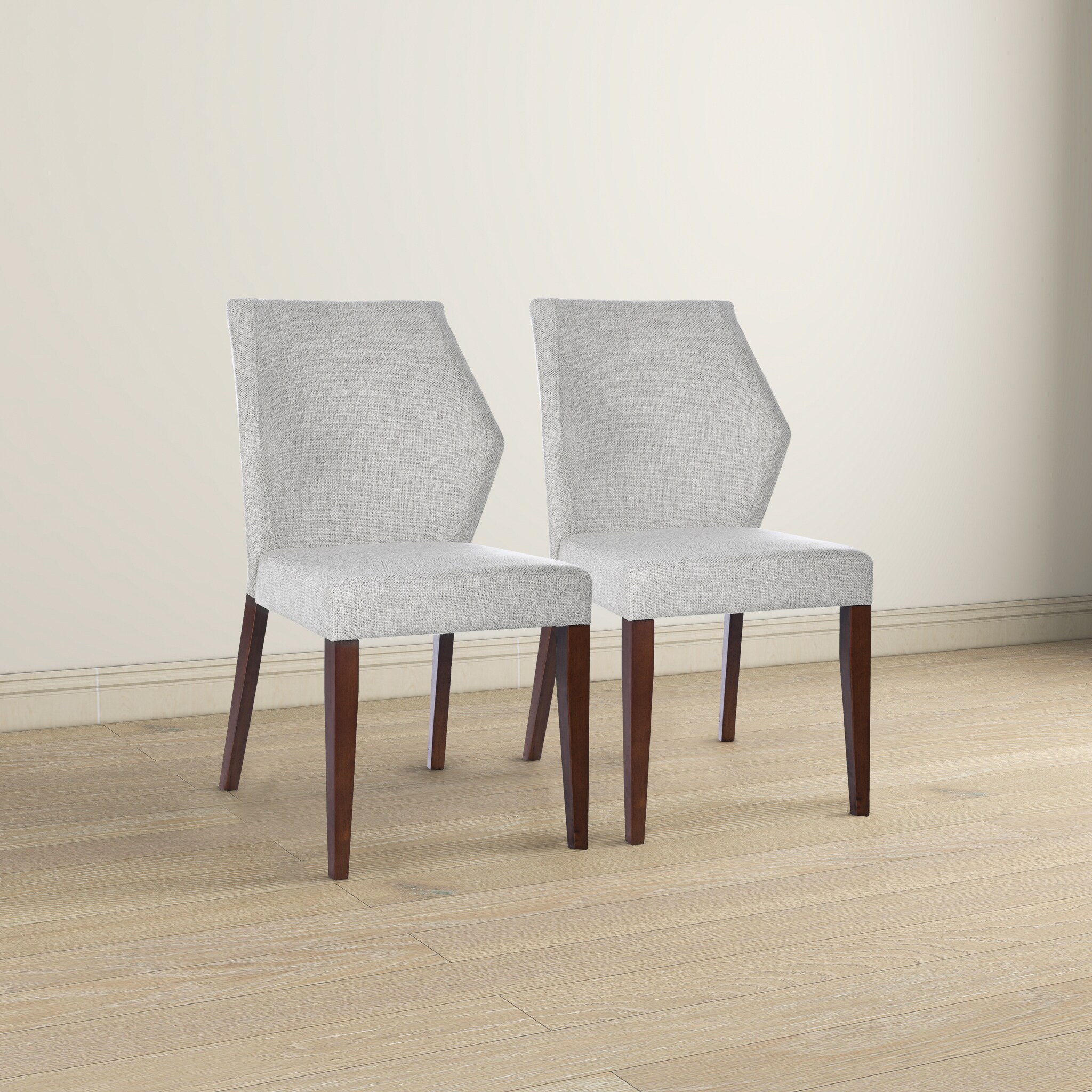 GDFStudio Luca Modern Upholstered Fabric Dining Chair with Solid Wood ...