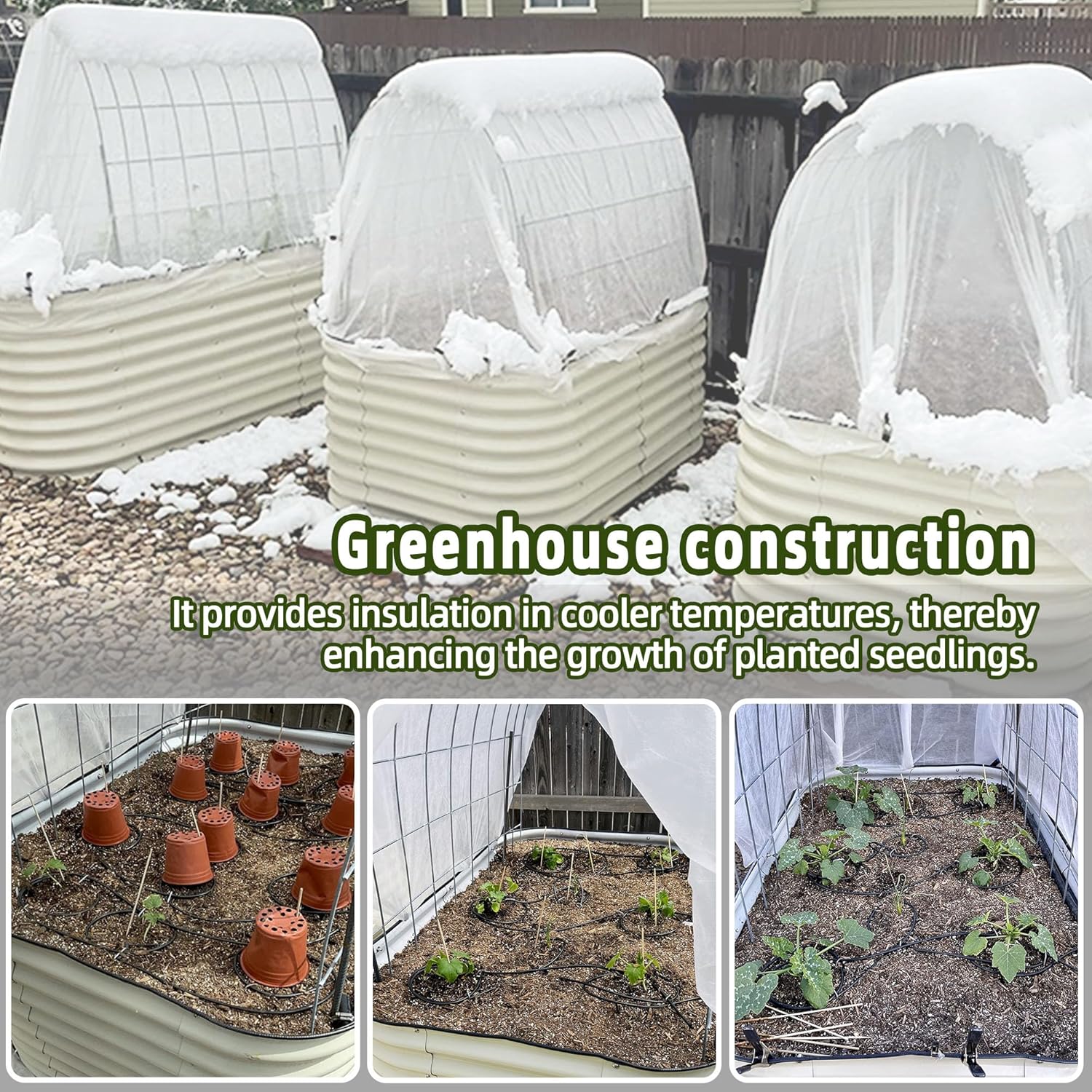 TONIFUL 10x50ft Plant Covers Freeze Protection - Frost Cloth Blanket ...