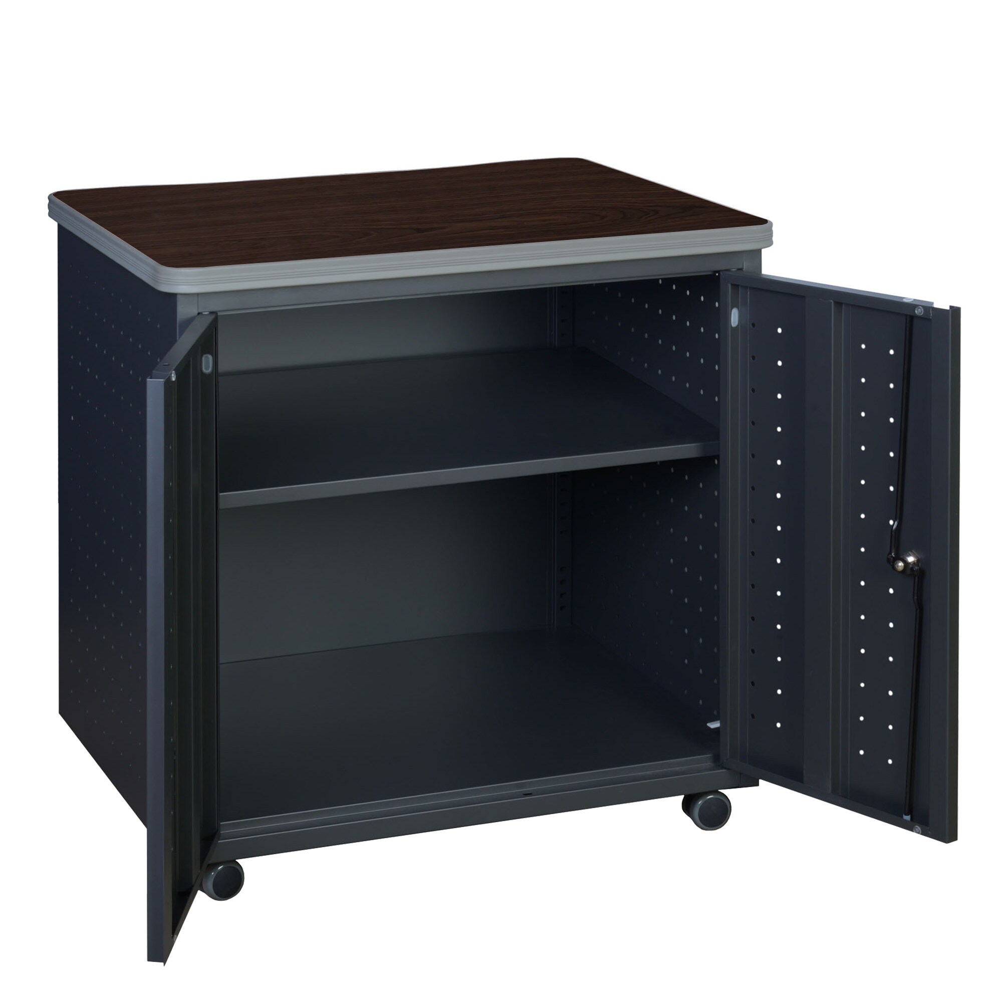 Regency Mesa 23.25-in W x 30-in H Steel Neo Walnut Freestanding Utility ...