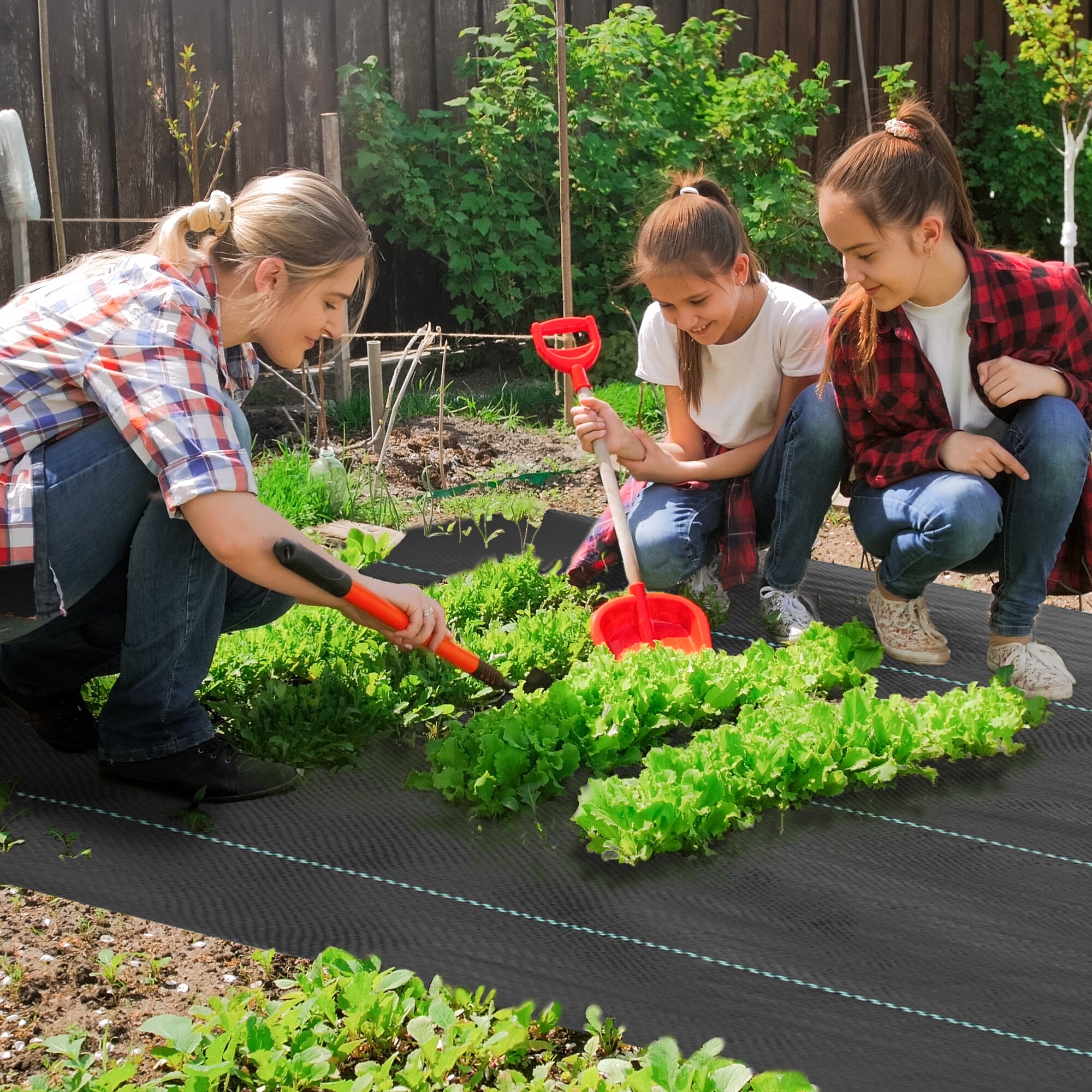 Outsunny 6FT x 300FT Weed Barrier Landscape Fabric Heavy Duty 5oz Woven ...
