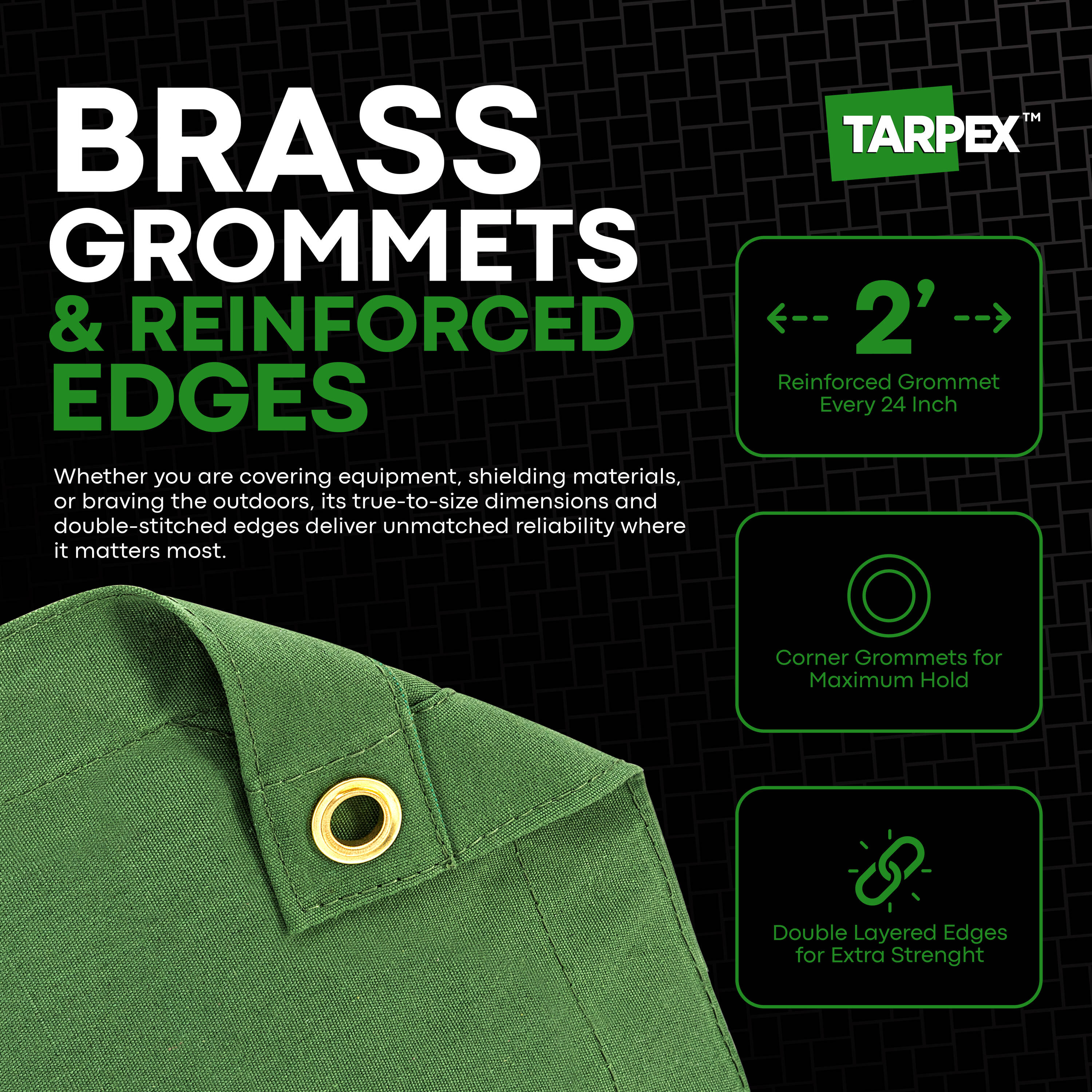 Tarpex 7-ft x 9-ft Green Waterproof Commercial Canvas 14-mil Tarp in ...