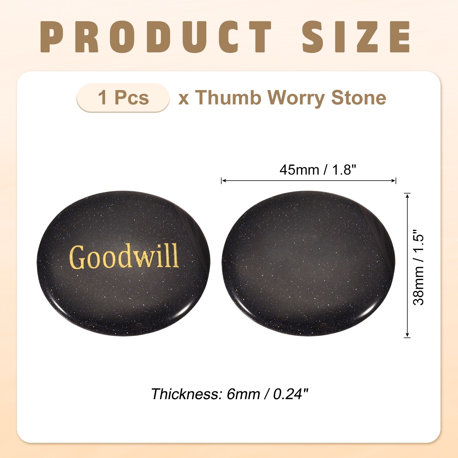 PATIKIL Natural Thumb Worry Stone 1.8 inchx1.5 inch Oval Crystal Stone ...