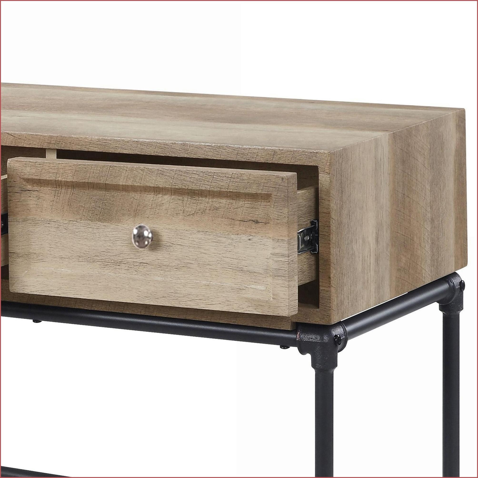 Watnature Oak amp Sandy Black Industrial Rustic Coffee Table with ...