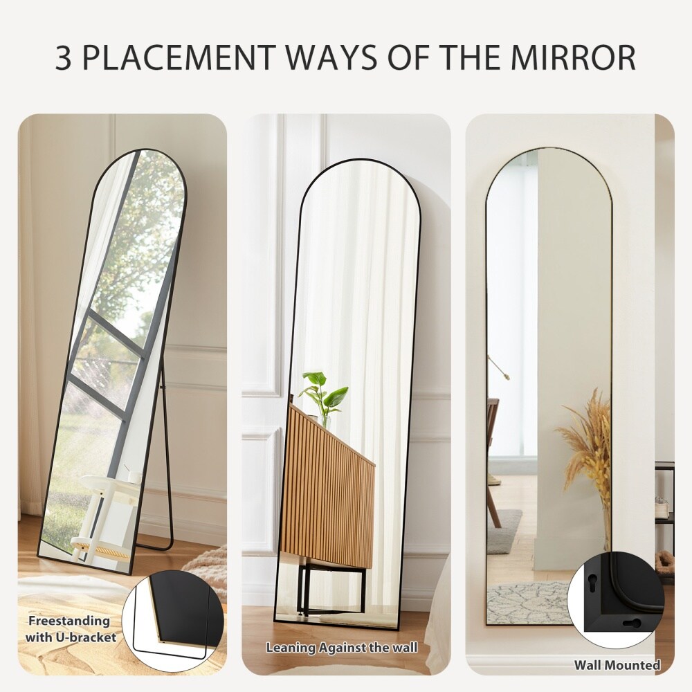OOU Arched Full Length Mirror Full Body Standing Mirror Floor Mirrors ...