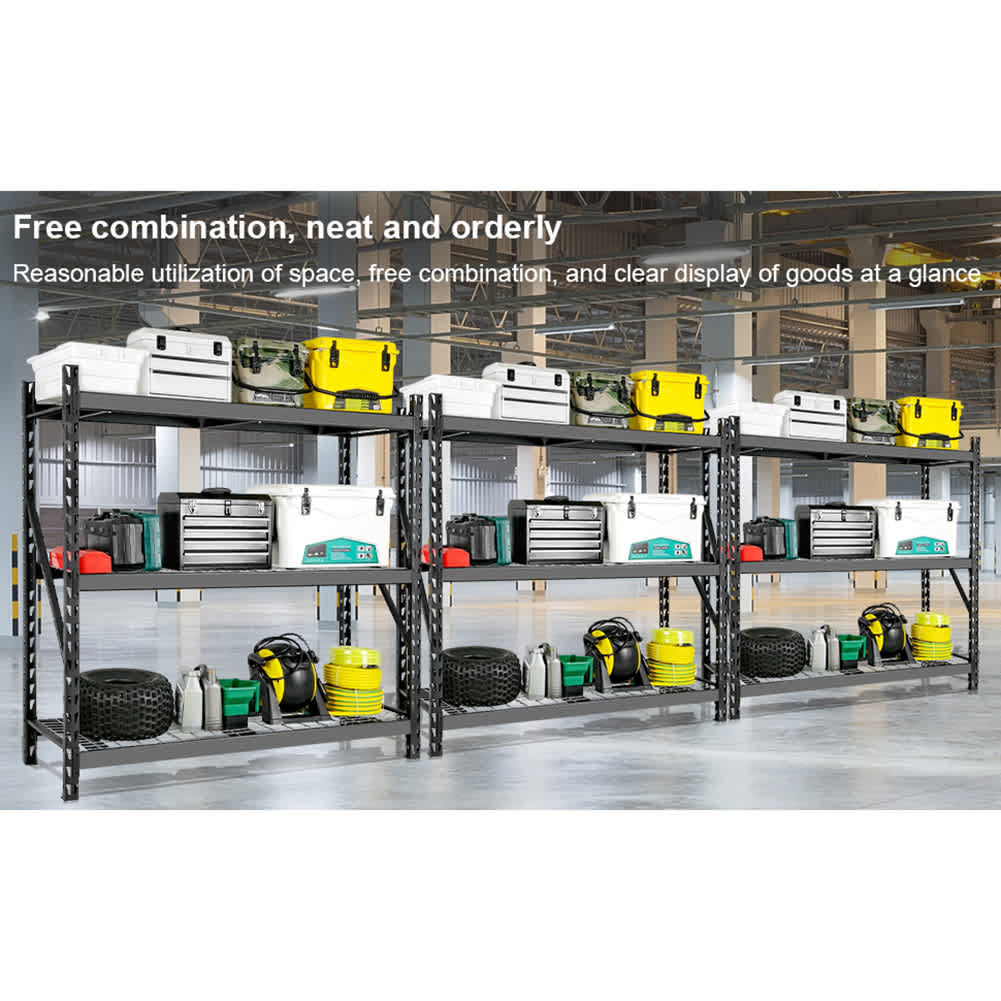 Qeetex 3-Tier Metal Garage Shelving 6000LBS Heavy Duty Adjustable ...