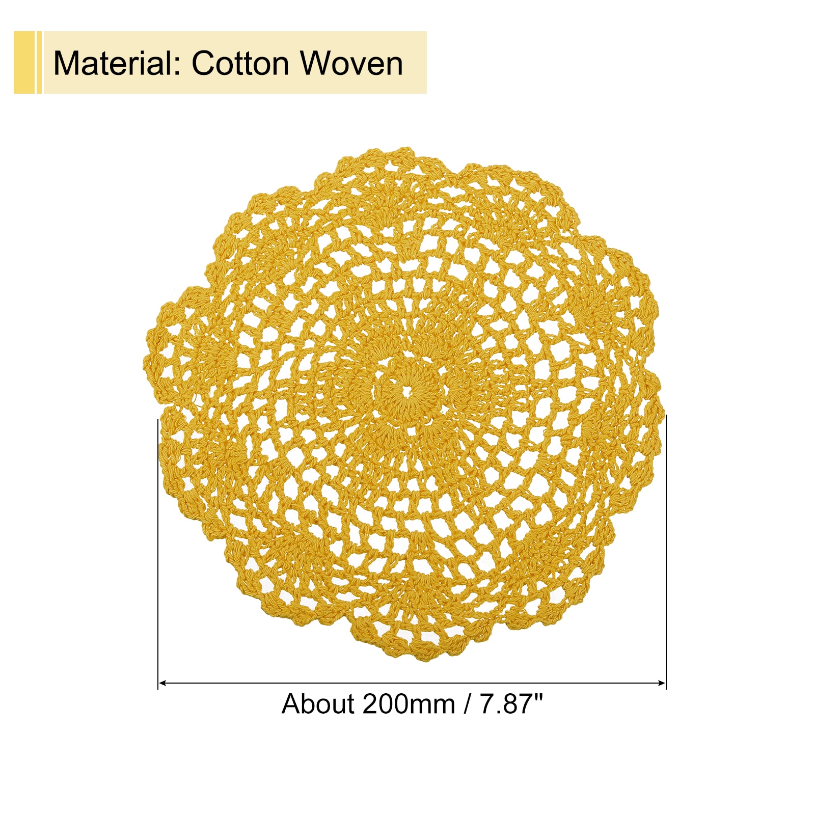 Unique Bargains Crochet Doilies 4pcs 8inch - Handmade Crochet Cotton ...