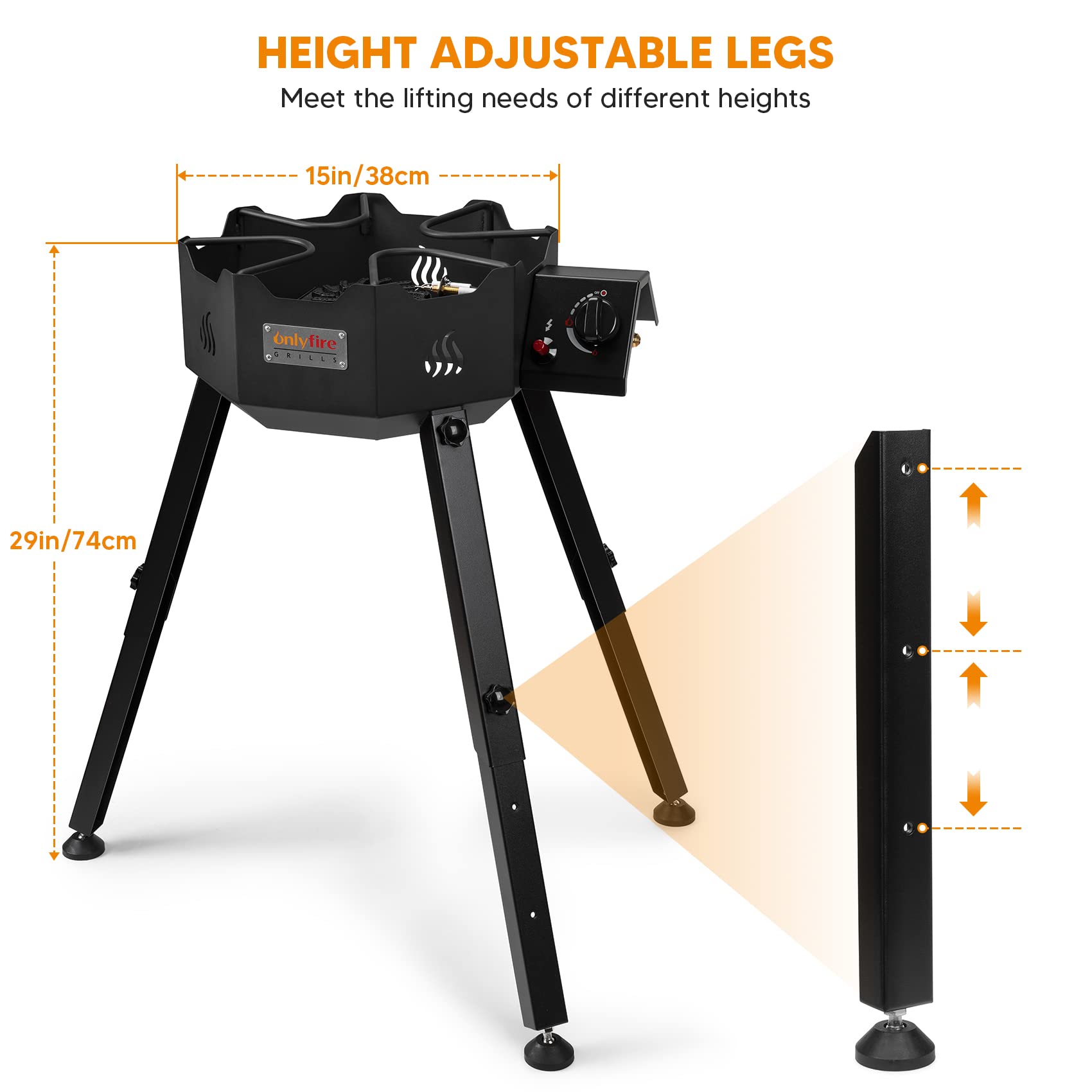 LTMATE 1-Burner Propane Push and Turn Steel Outdoor Burner LSTOP2112 ...