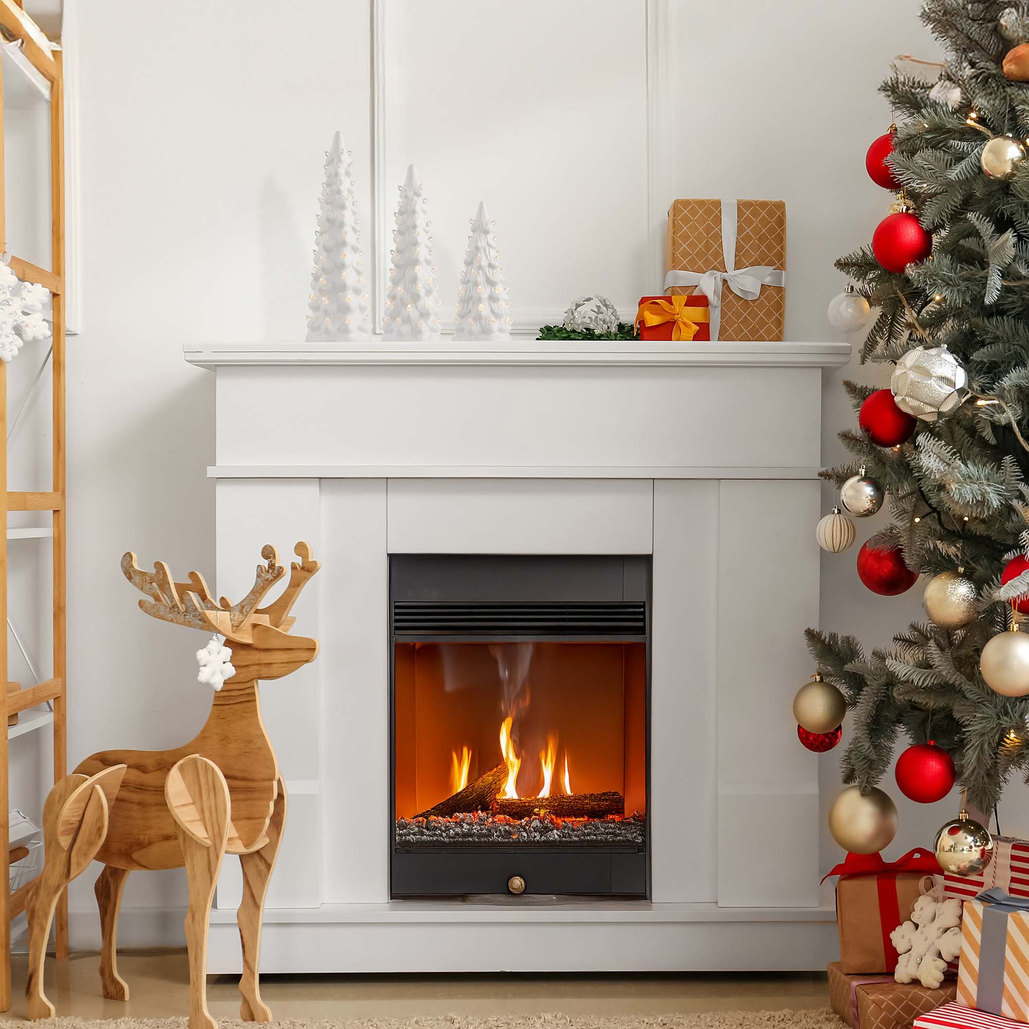 Casafield 3PC Set 8/10/12-in Pre-Lit White Ceramic Christmas Trees ...