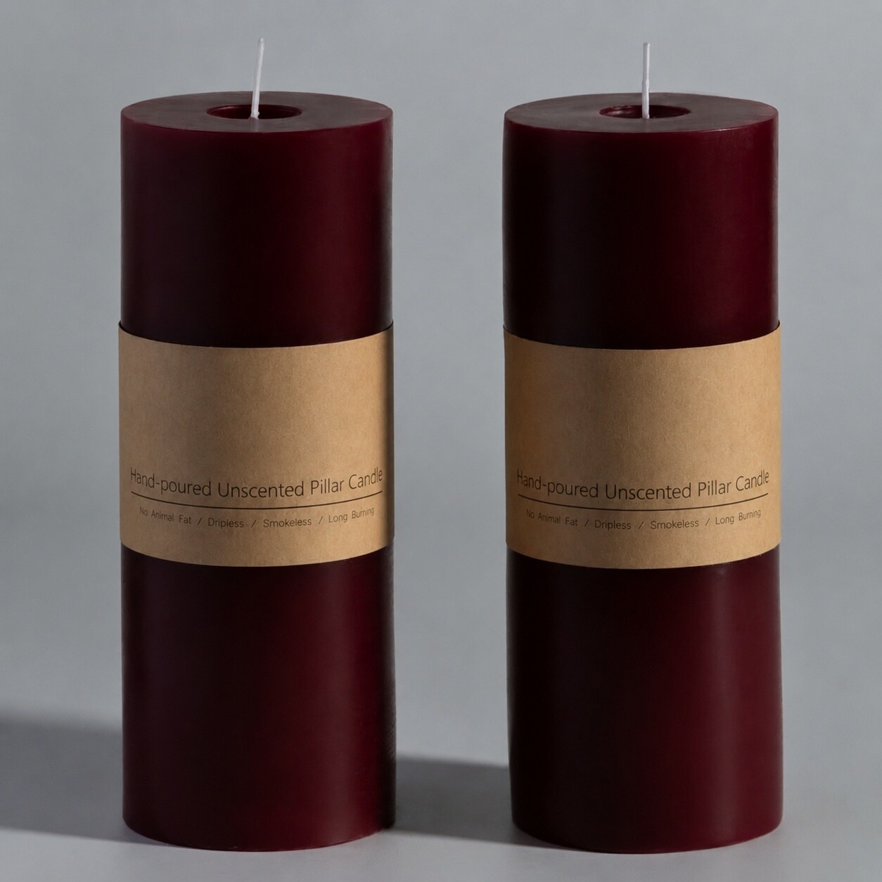 SenQWFa 4 x 10 inch Extra Large Black Pillar Candles Set of 2 Unscented ...