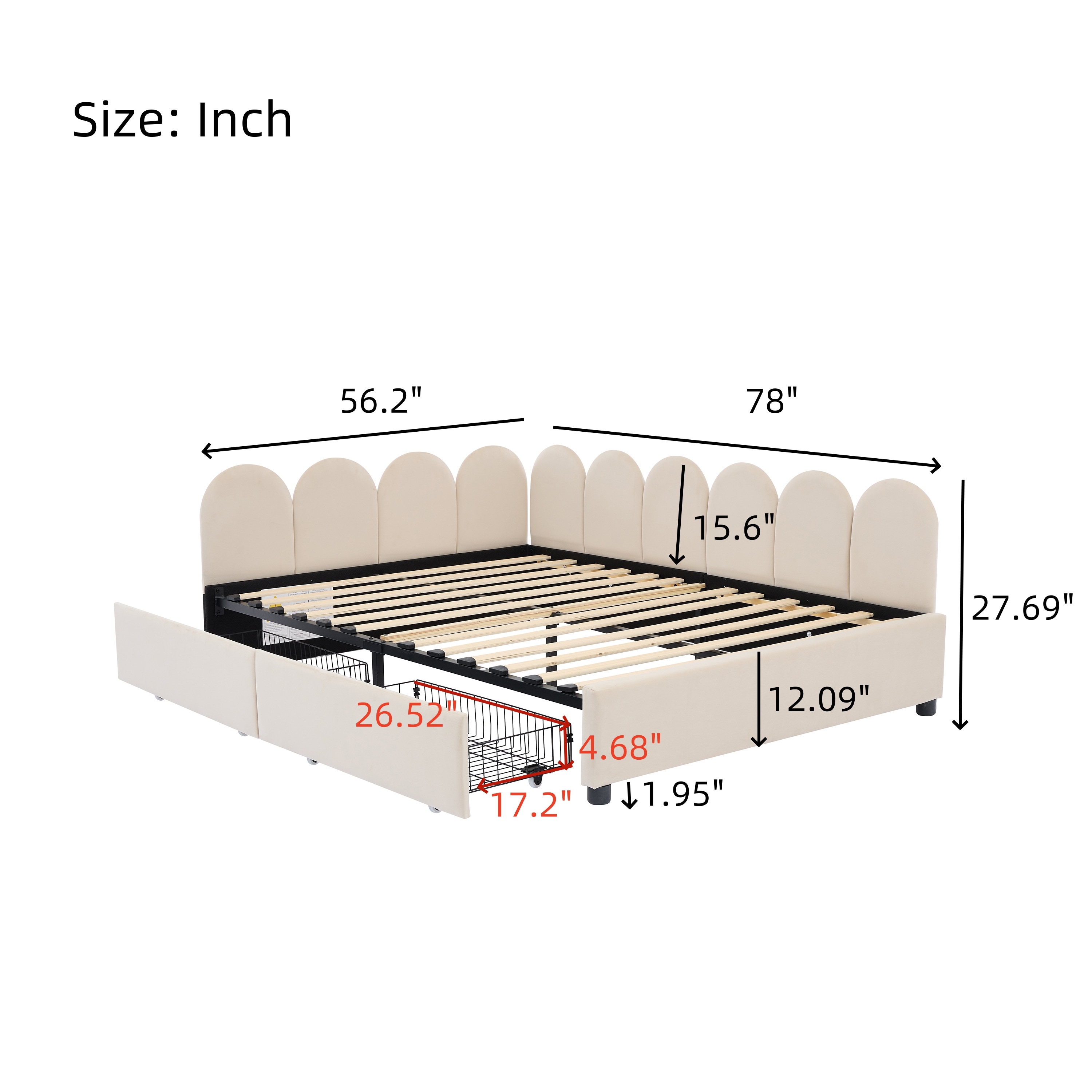 ModernLuxe Full white Wood Trundle Bed with Headboard in the Beds ...