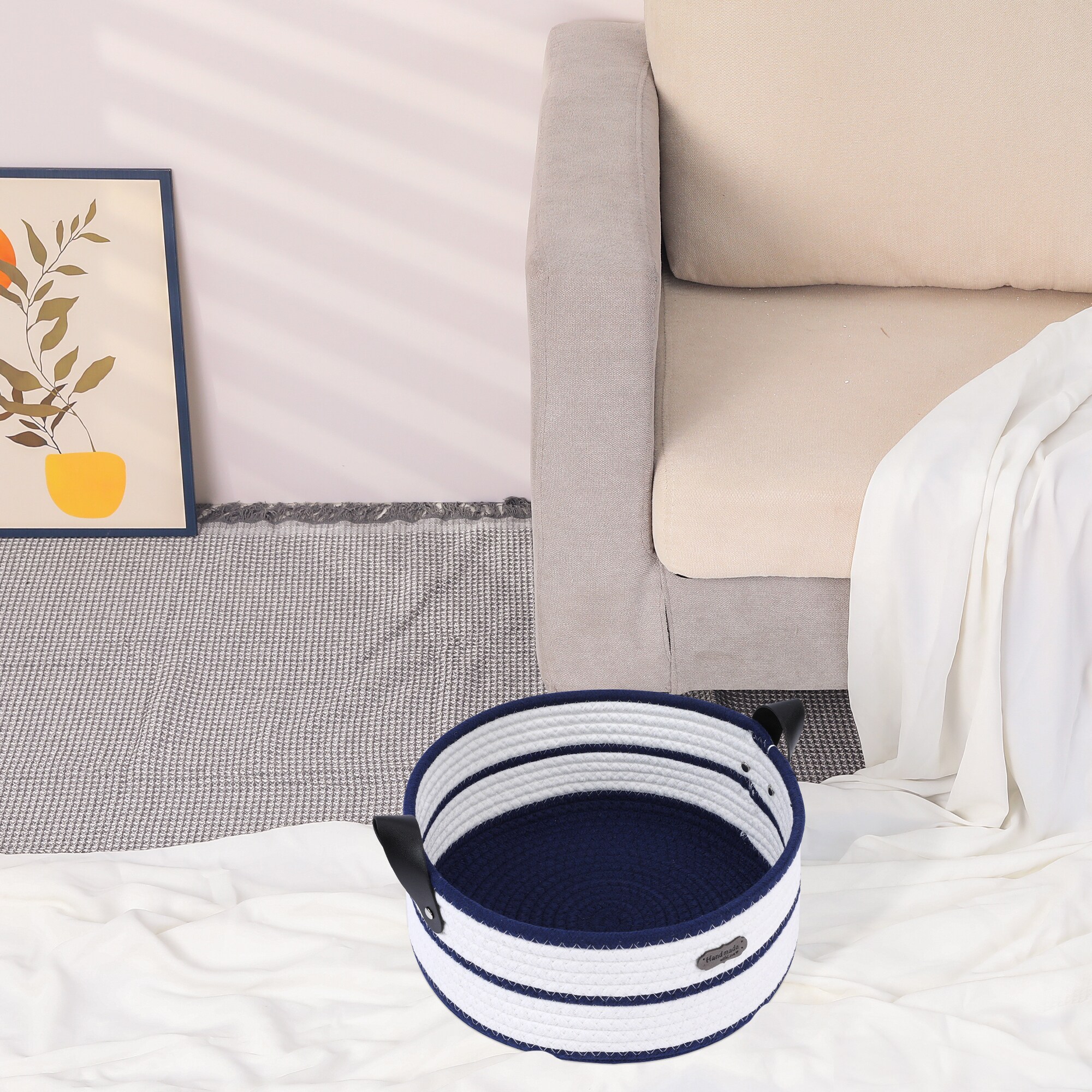 Unique Bargains 1 Pack Woven Storage Basket Shelf Closet Storage Bin ...