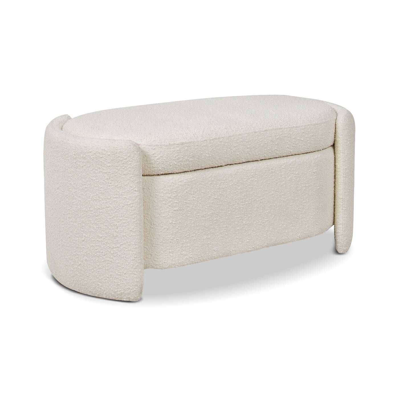 Jennifer Taylor Home Midcentury Ivory White Accent Bench with Storage ...
