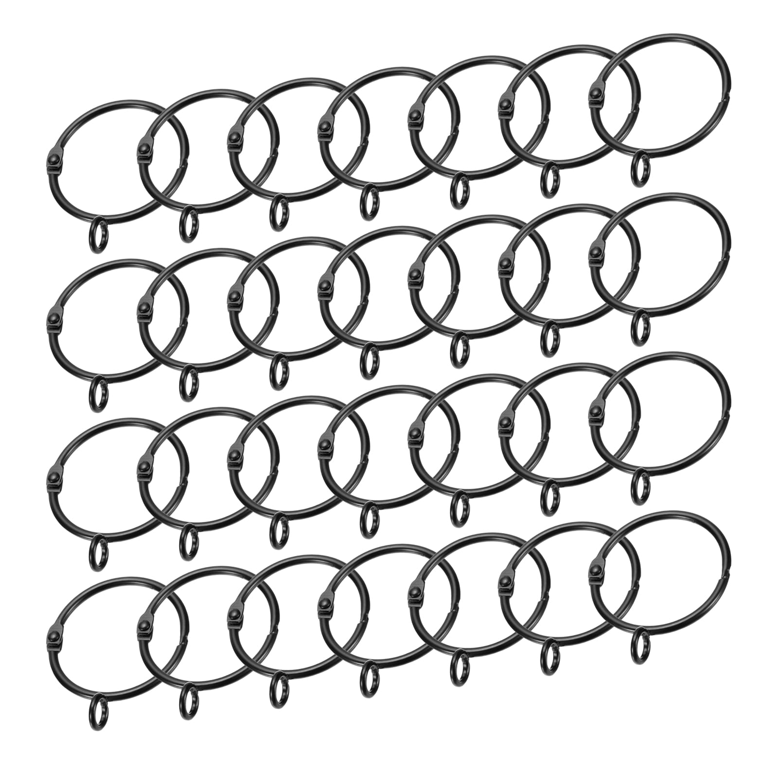Unique Bargains 28pcs Openable Curtain Rings Metal Eyelet Hangers Ring ...
