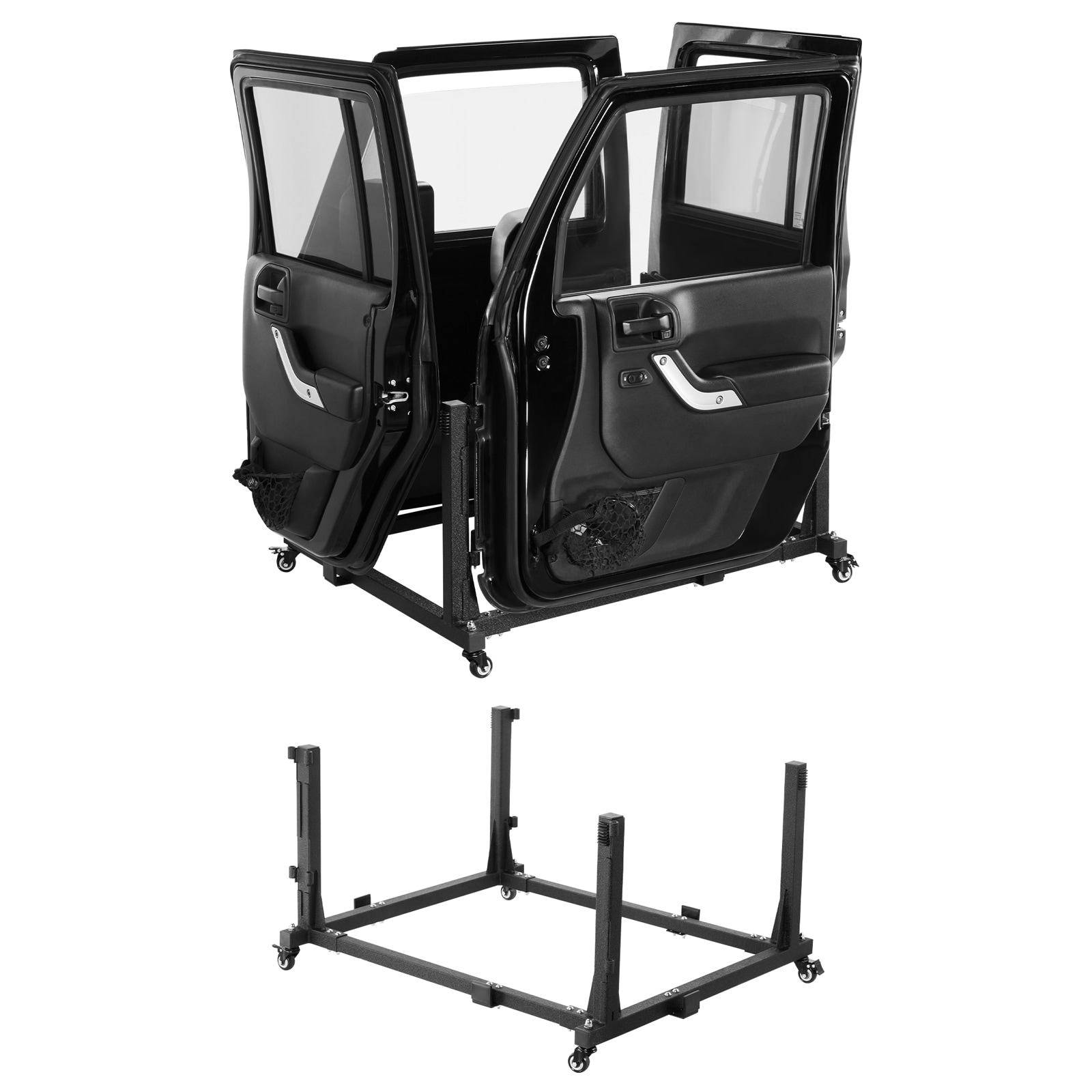 GIVIMO 4-Door Jeep Door Storage Cart with Brake Casters Steel Rolling ...
