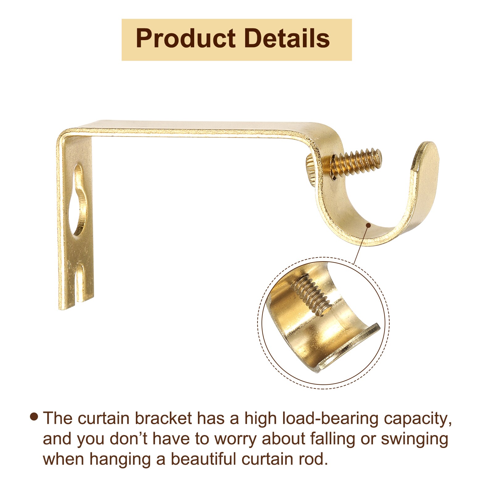 Unique Bargains 3pcs Curtain Rod Brackets Drapery Hanging Rod Holders ...