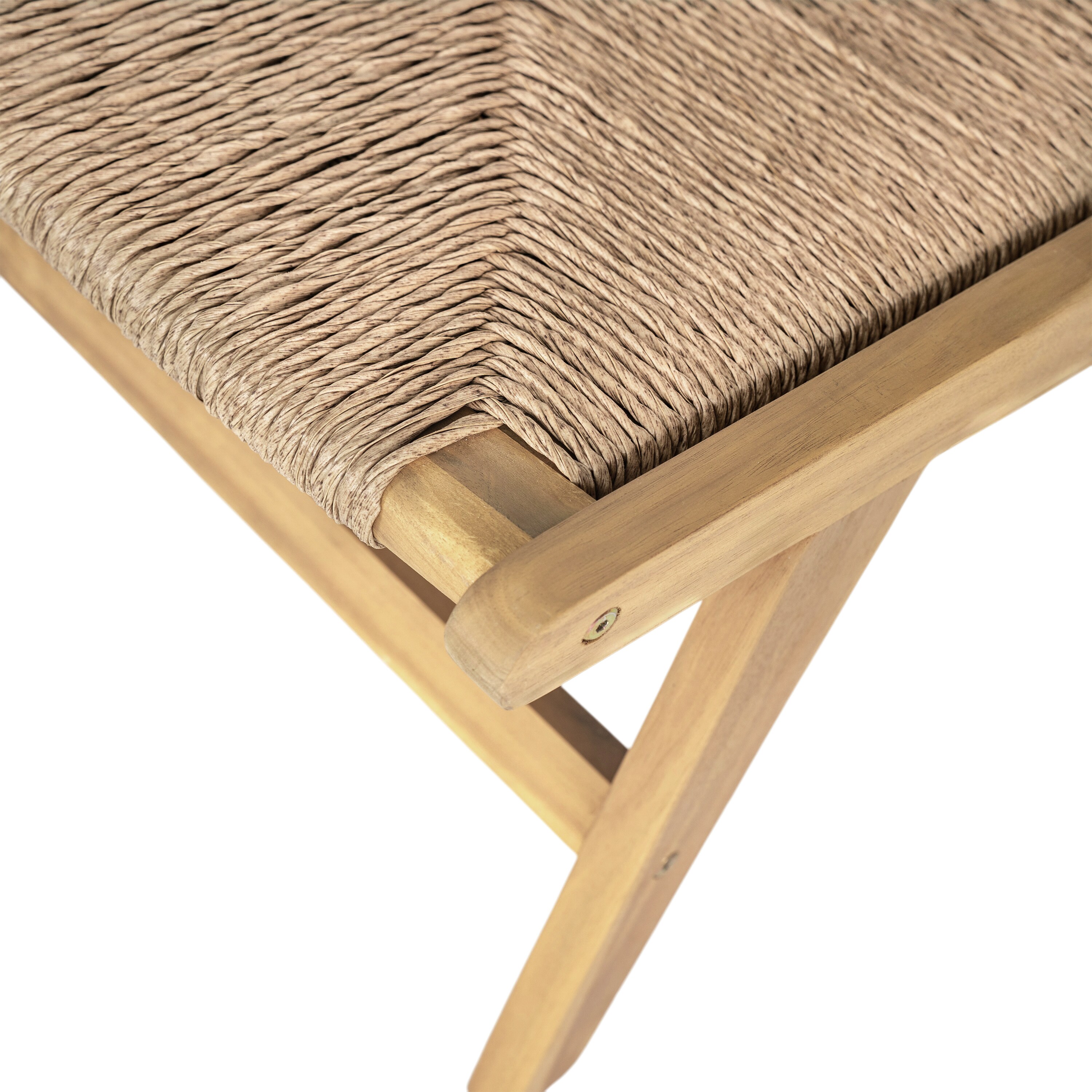 Mondawe 2-Piece Outdoor Acacia Wood and PE Wicker Chair Set -Light Teak ...