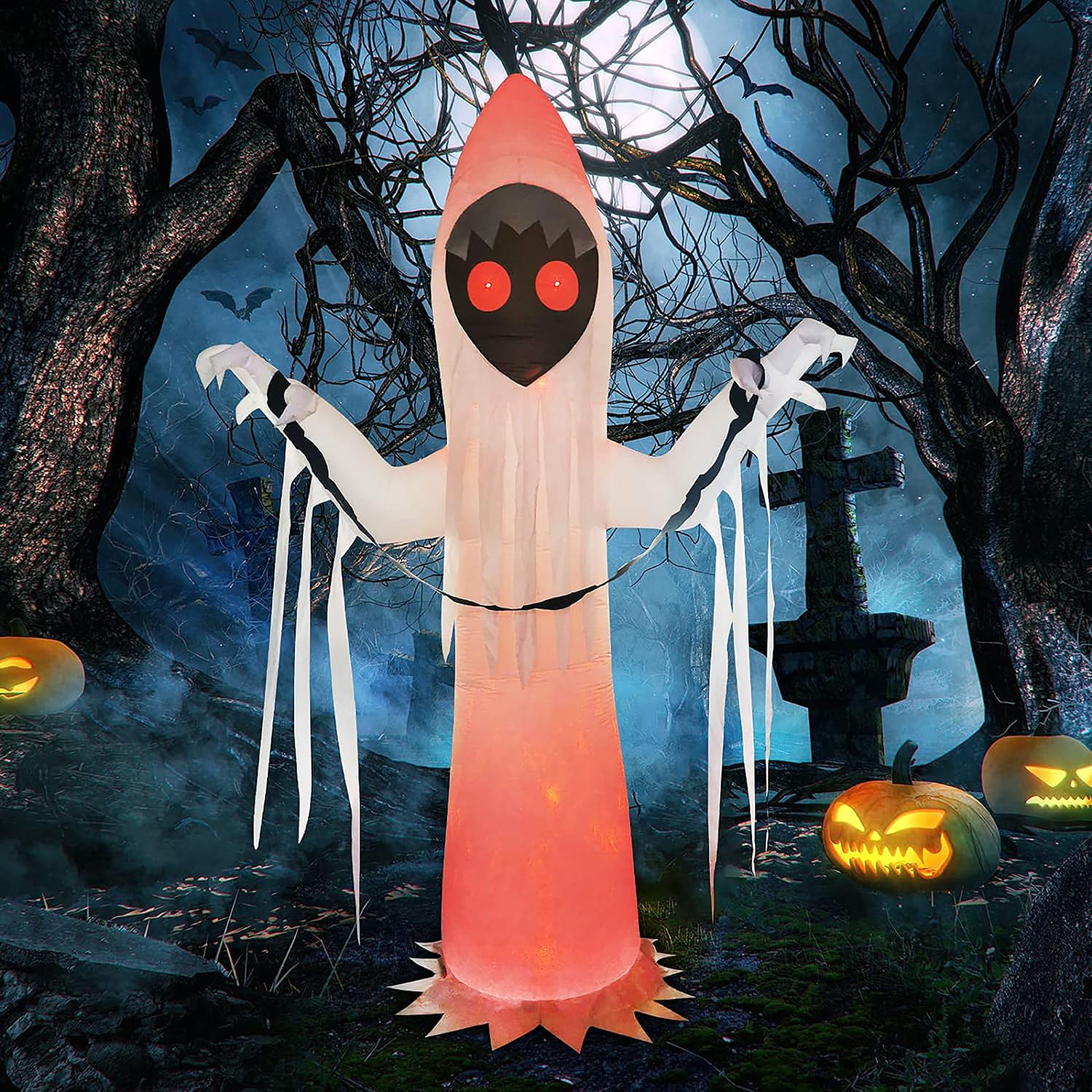Goosh 12 Ft Lighted Ghost Inflatable In The Outdoor Halloween Decorations And Inflatables