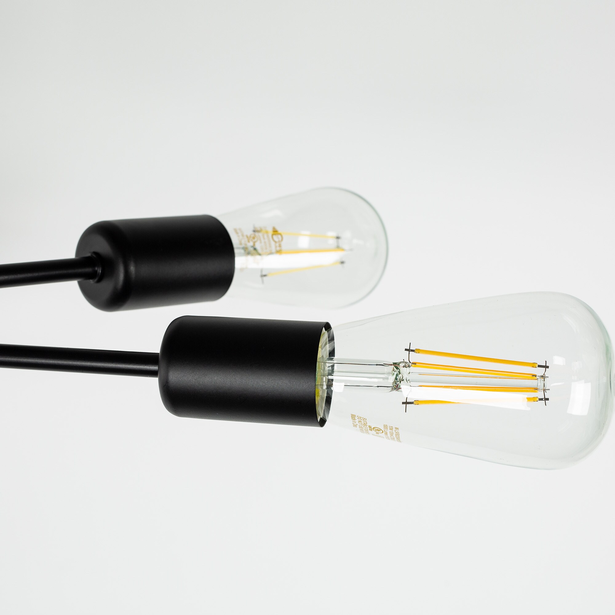 DORESshop 6 Light Black Sputnik Modern Linear Semi Flush Mount in the ...