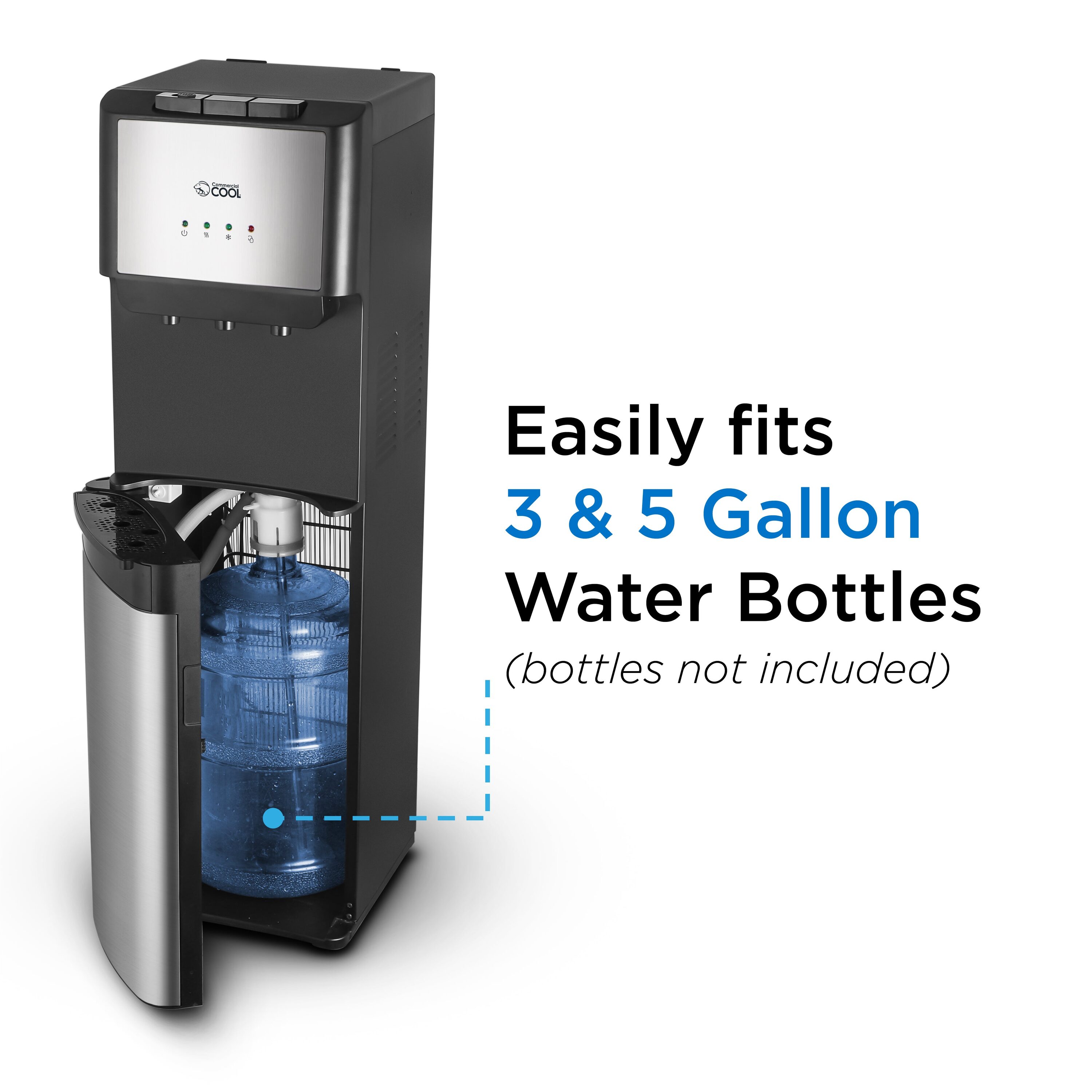COBY Bottom Loading Water Dispenser - For 3 or 5 Gallon Water Bottle ...