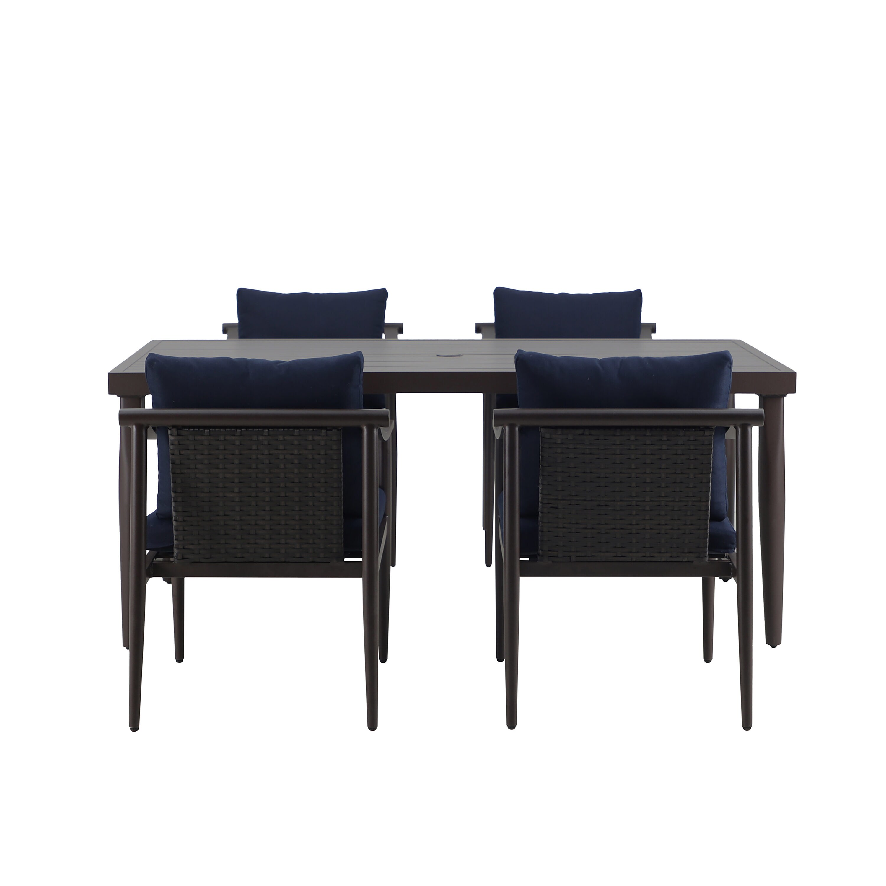 New Classic Furniture Moana 5 -Piece Brown Patio Dining Set Aluminum ...