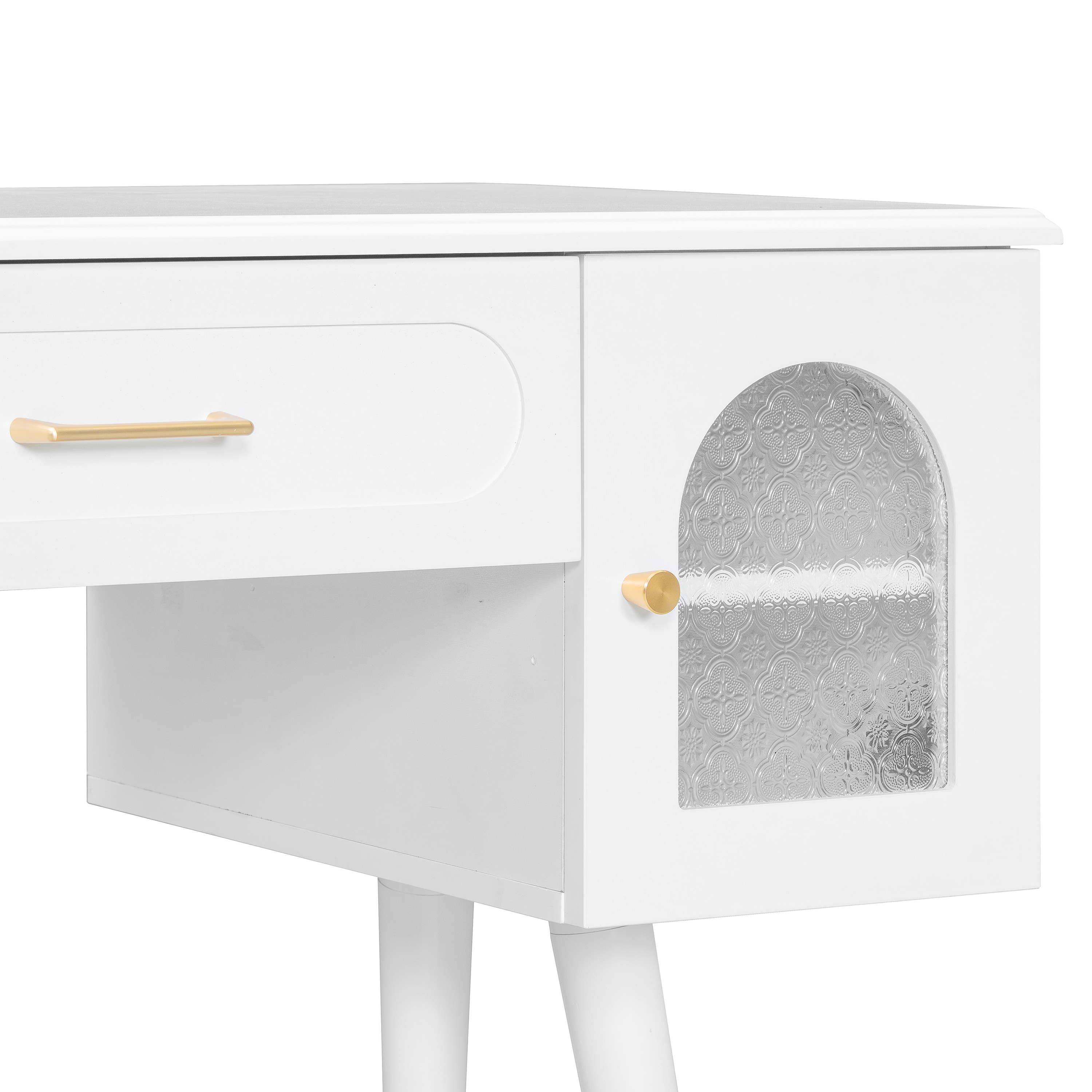 Huluwat Elegant Vanity Makeup Table and Chair Set Modern Dressing Table ...