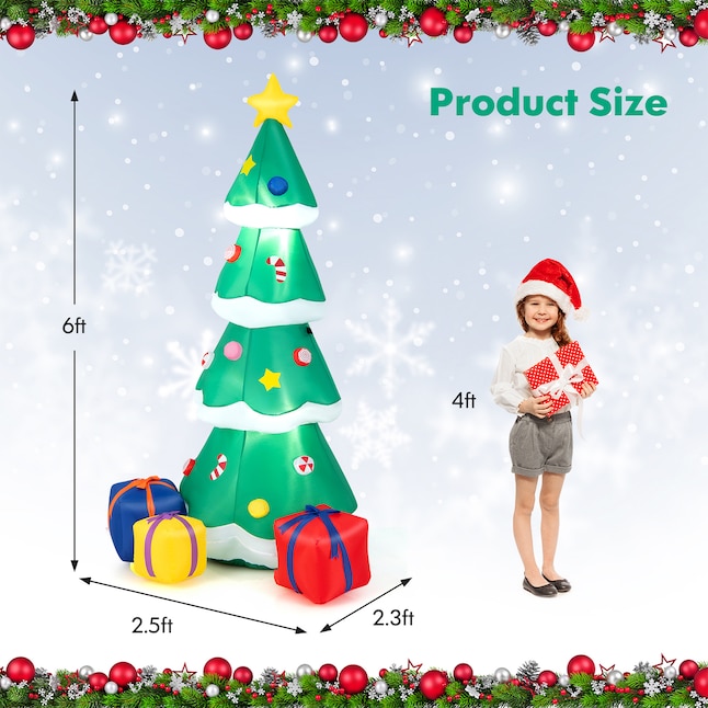 Wellfor 6 Ft Lighted Christmas Tree S Christmas Inflatable In The