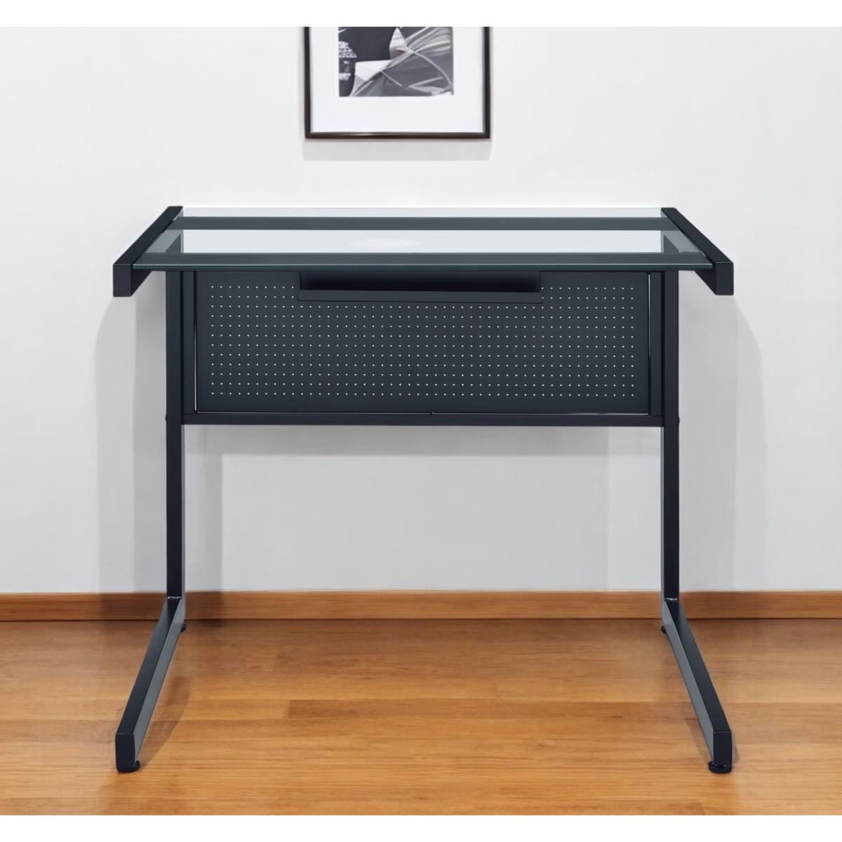 HomeRoots 28.32-in Clear Modern/Contemporary Writing desk in the Desks ...