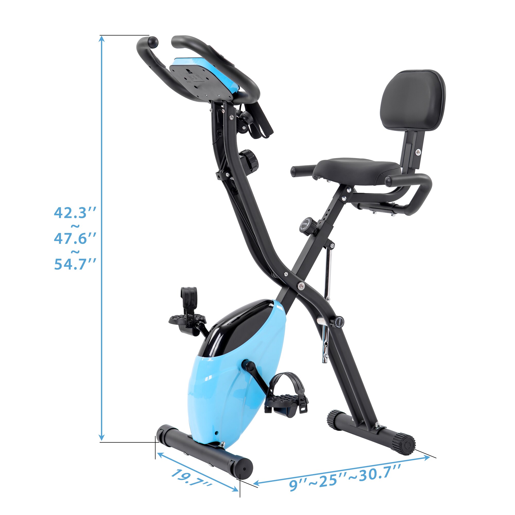 LOVMOR Folding Exercise Bike Fitness Upright and Recumbent x Bike with ...