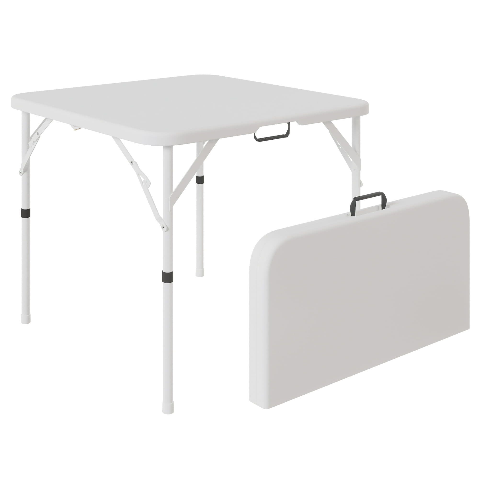 JUSHUA 34Inches Square Folding TableFold-in-Half Plastic Card Table ...