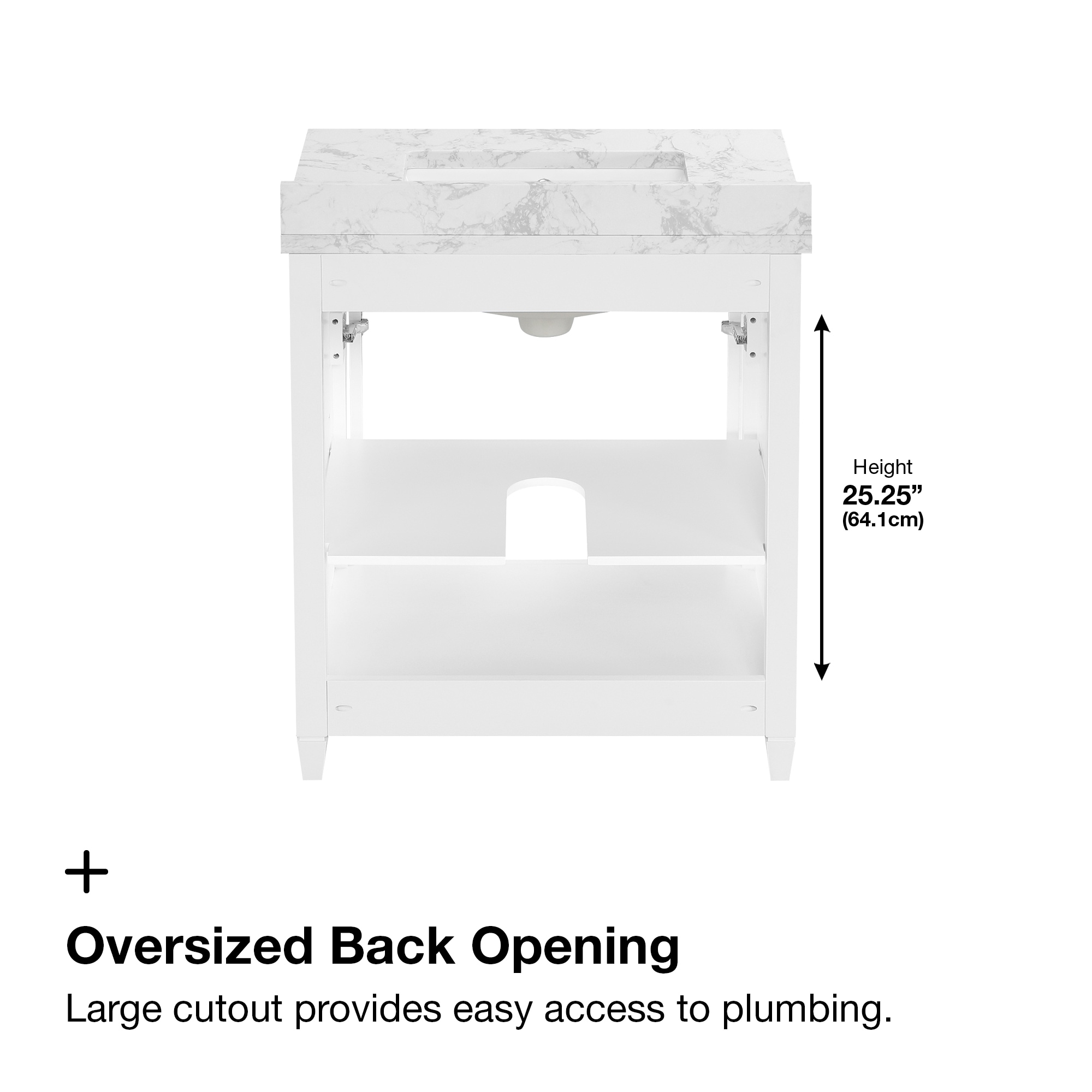 allen + roth Lancashire 30-in White Undermount Single Sink Bathroom ...