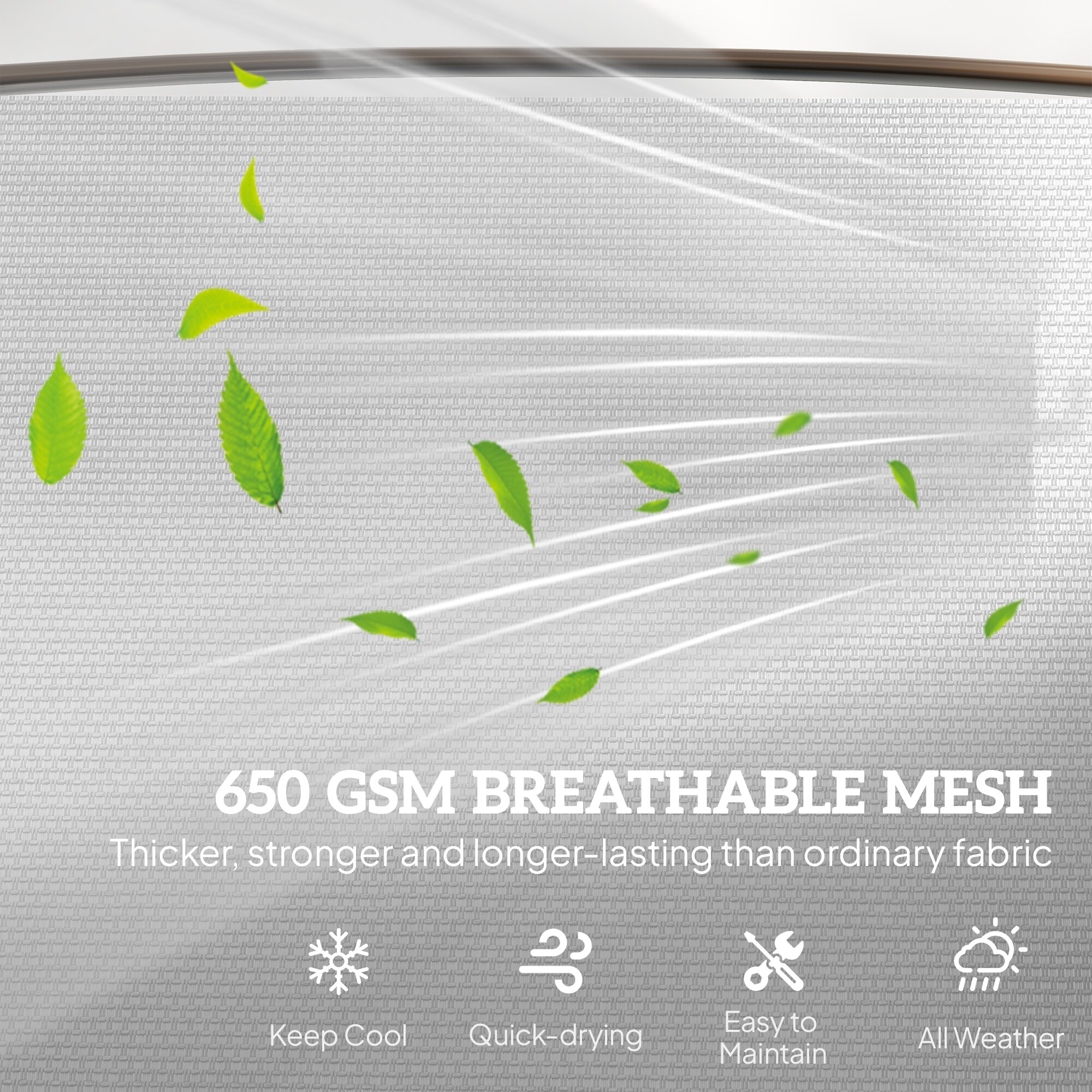 GDFStudio Kirov Outdoor Modern Steel Frame Breathable Mesh Sloping High ...