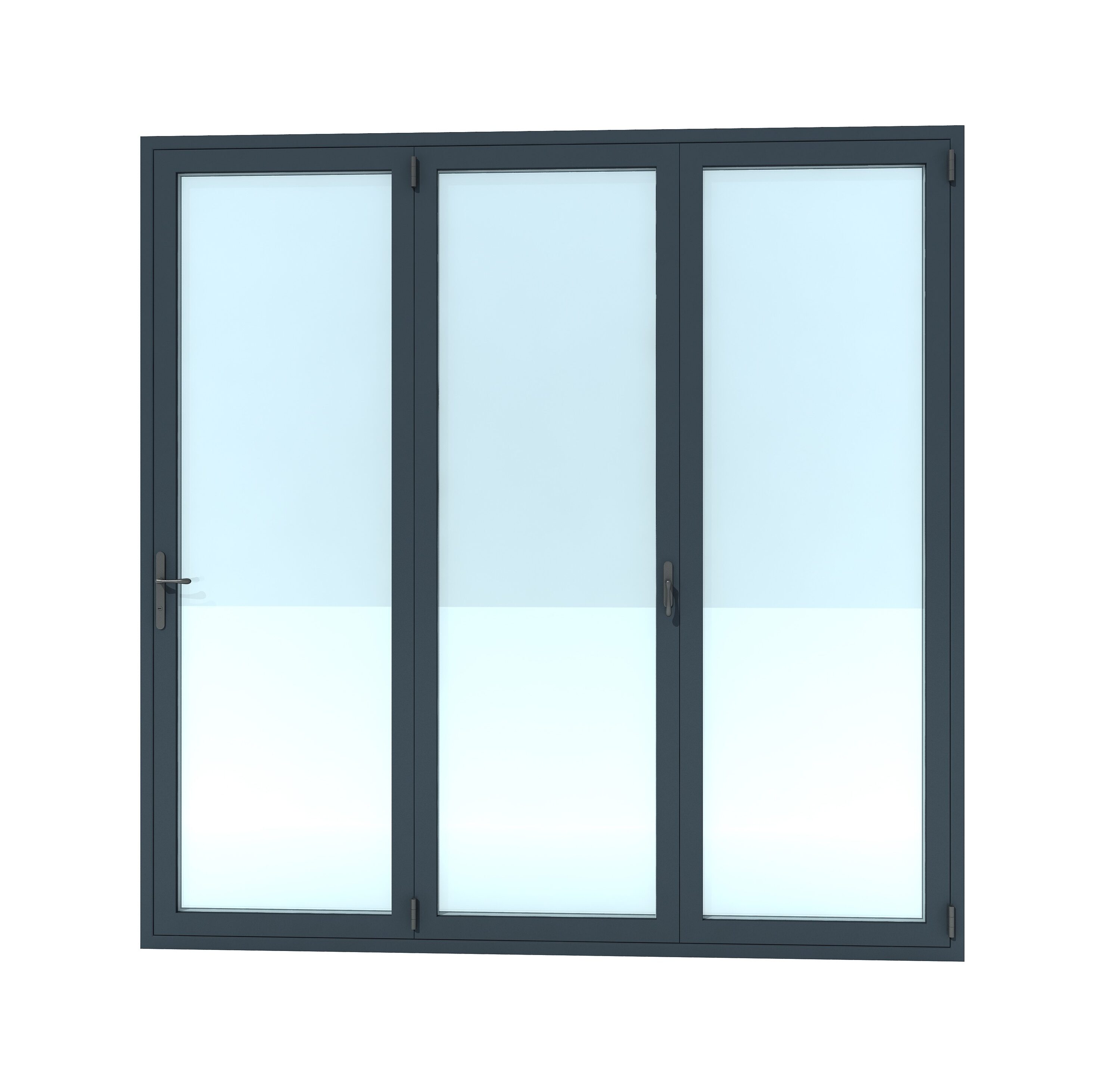 Best Build Tech Patio Doors 108-in x 80-in x 3-in Jamb Black Aluminum ...