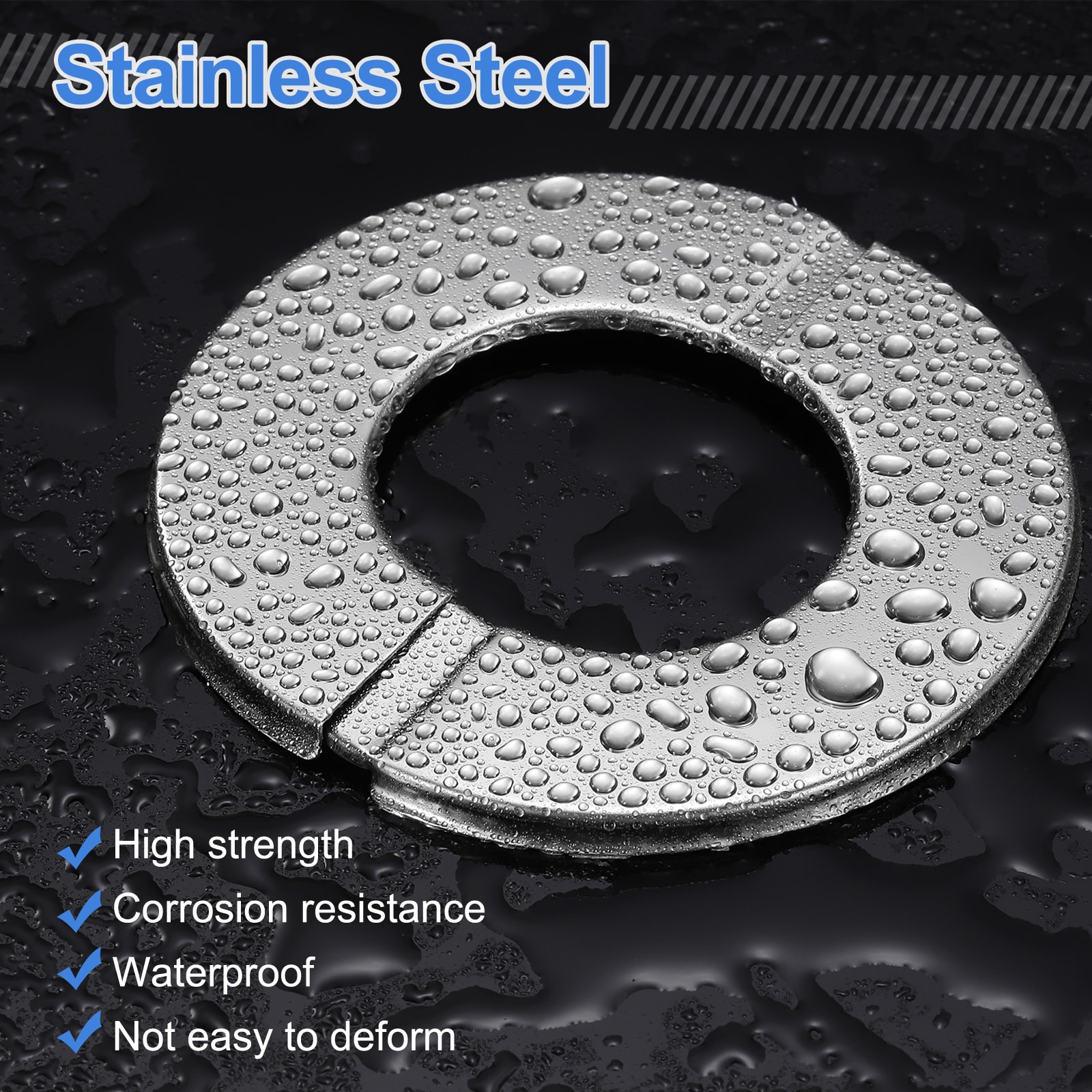 Harfington 4pcs Wall Split Flange 0.67 Inch (17mm) Stainless Steel ...