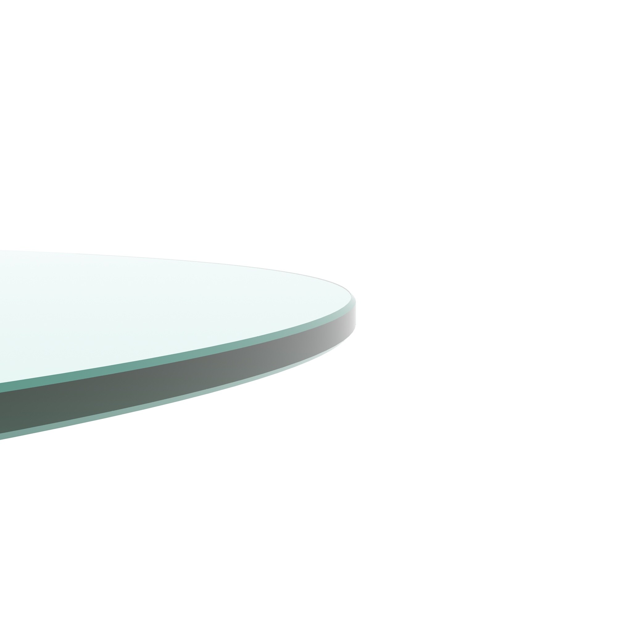 LUXEYARD 24Inch Inch Round Tempered Glass Table Top Clear Glass 1.4Inch ...