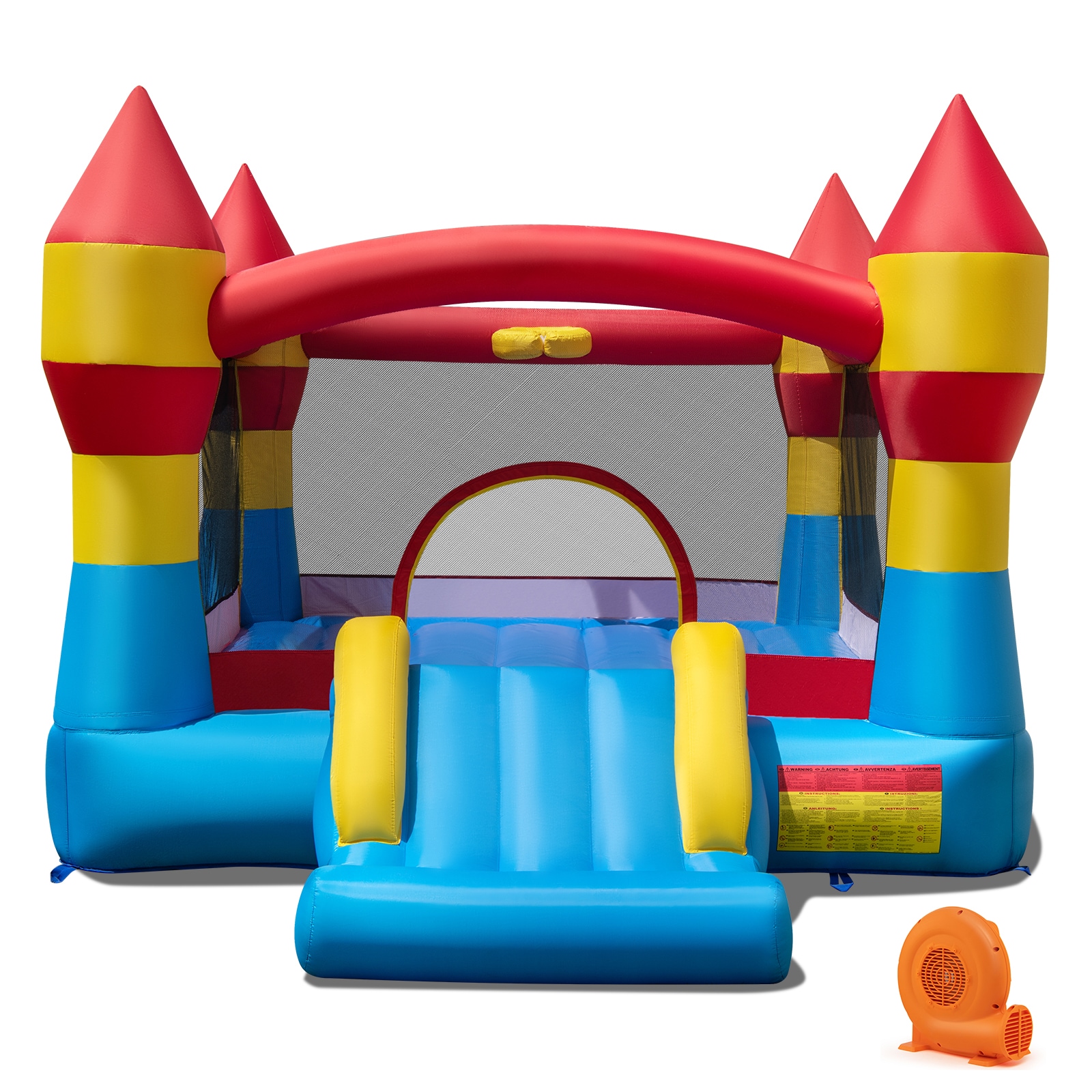 Slickblue 12.46 ft Oxford Cloth Inflatable Bounce House with Slide ...