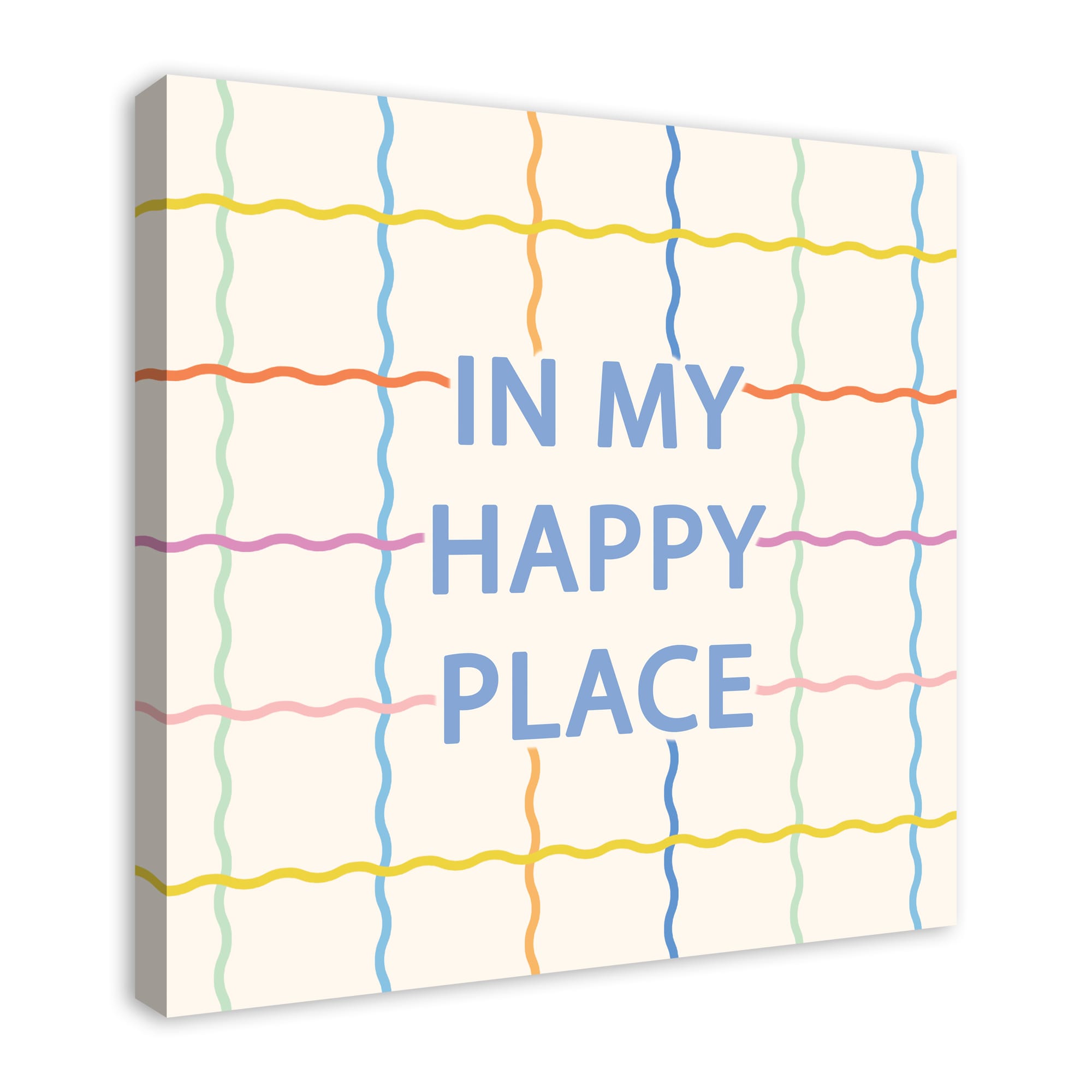 Creative Products In My Happy Place Wavy Checker 30 x 30 Canvas Wall ...
