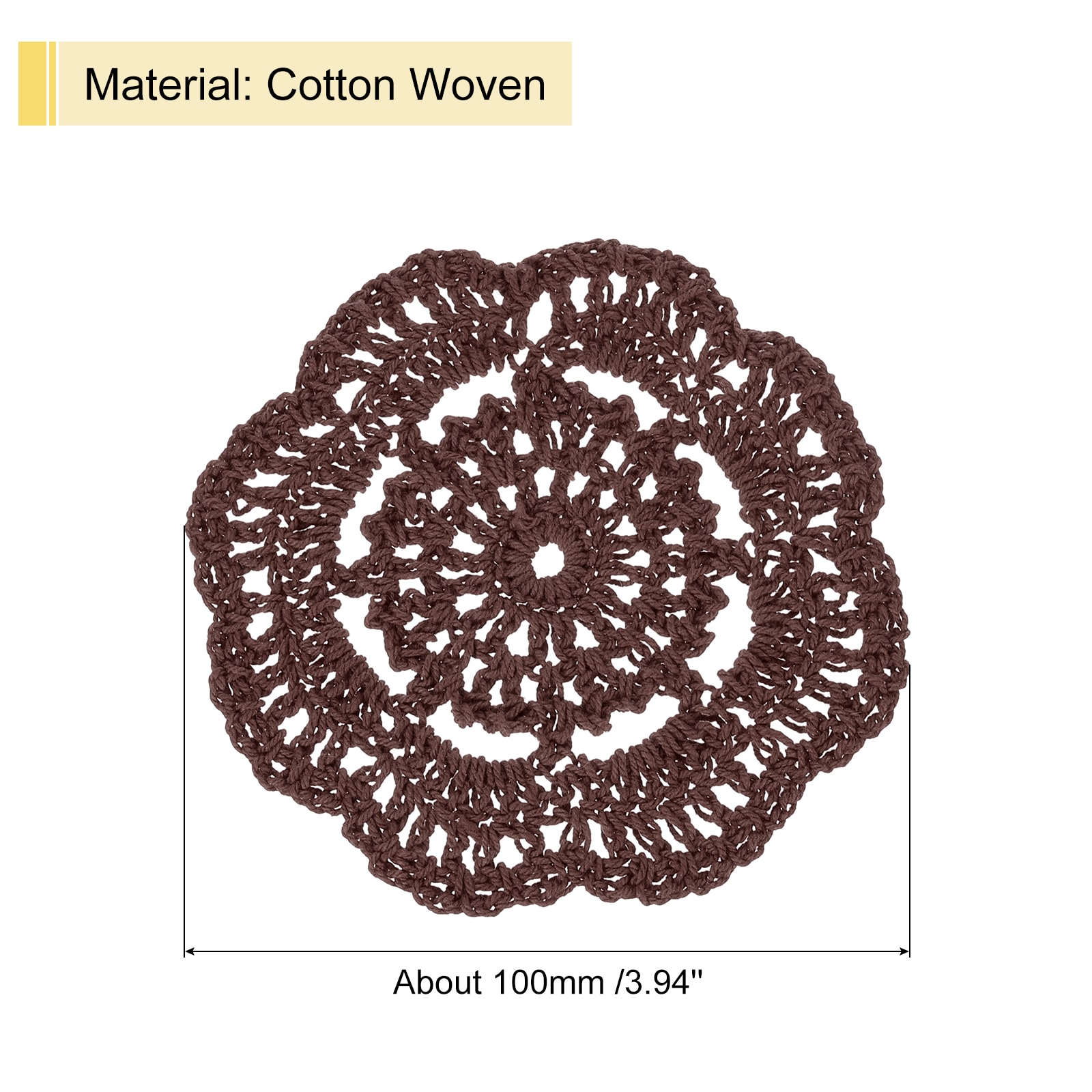 Unique Bargains Crochet Doilies 4pcs 4 Inch Cotton Woven Fabric ...